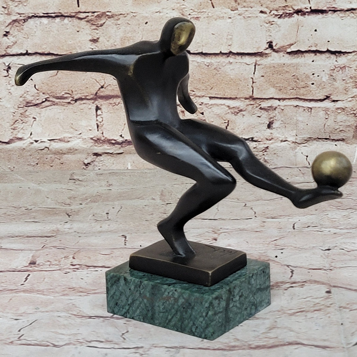 Modernist Bronze Sculpture of Soccer Player by Mario Nick Royal for ...