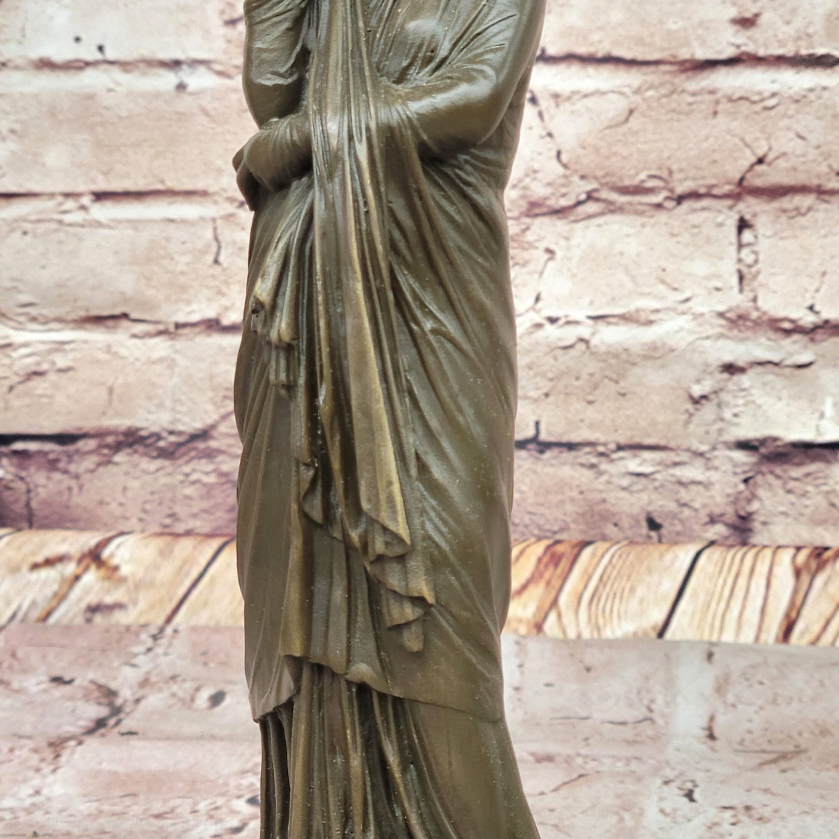 Classical Robes Draped Woman Bronze Sculpture on Marble Base by Jean P ...