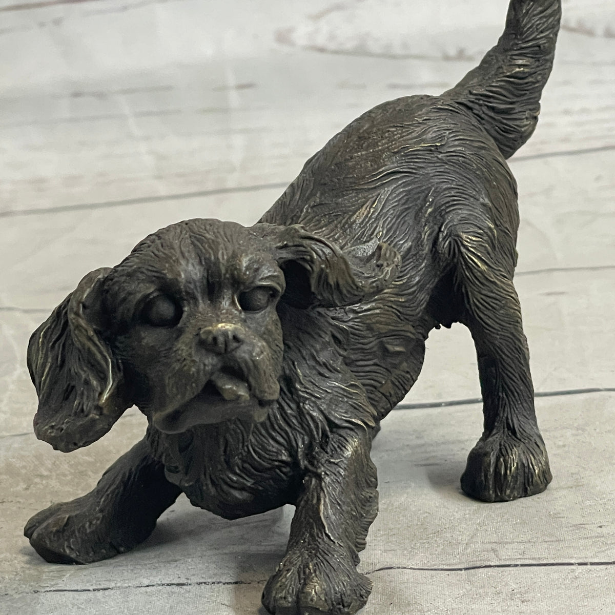 Cavalier King Charles Spaniel Puppy Dog Bronze Metal Sculpture Statue ...