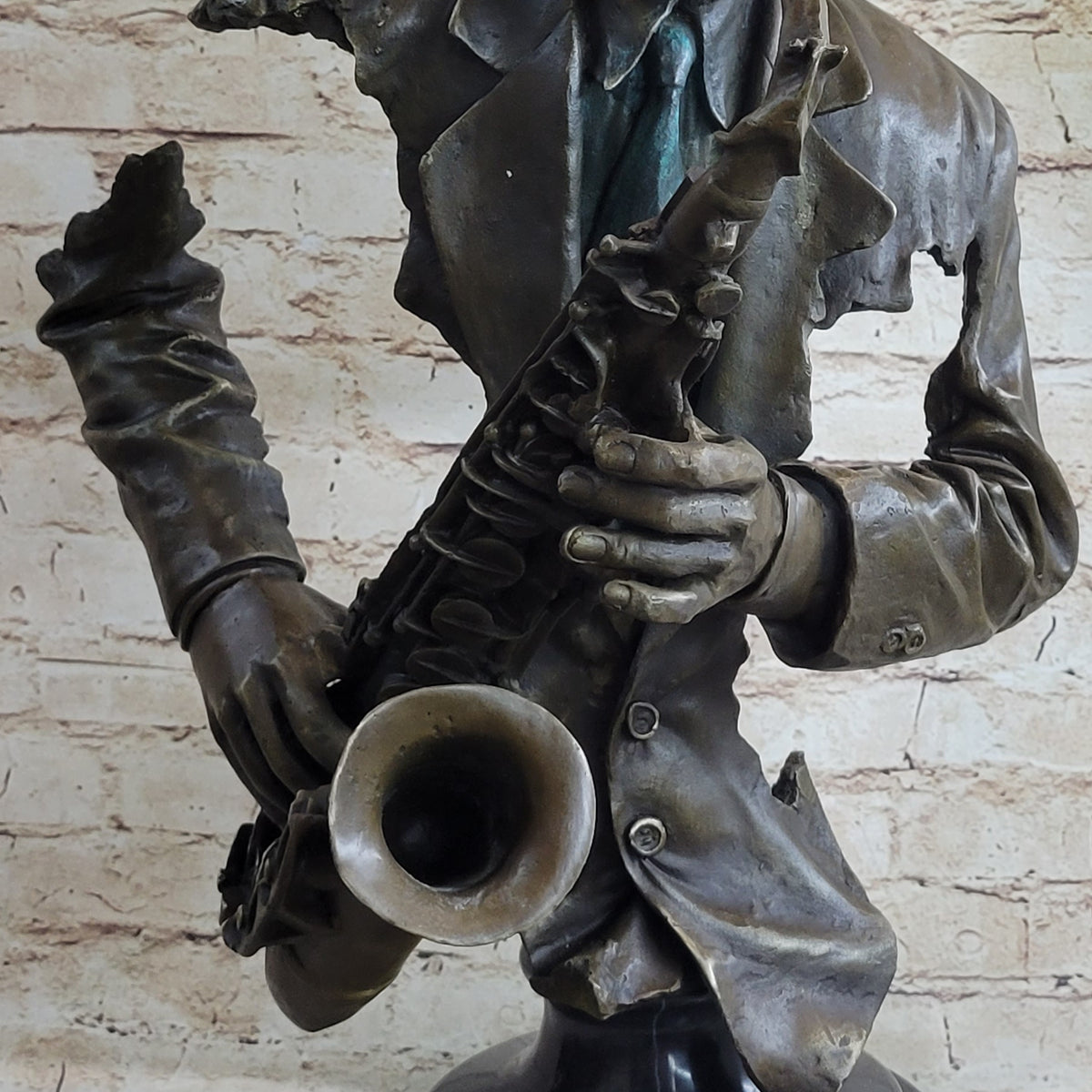 African American Jazz Saxophone Player Saxophonist Musician Bronze Sta ...