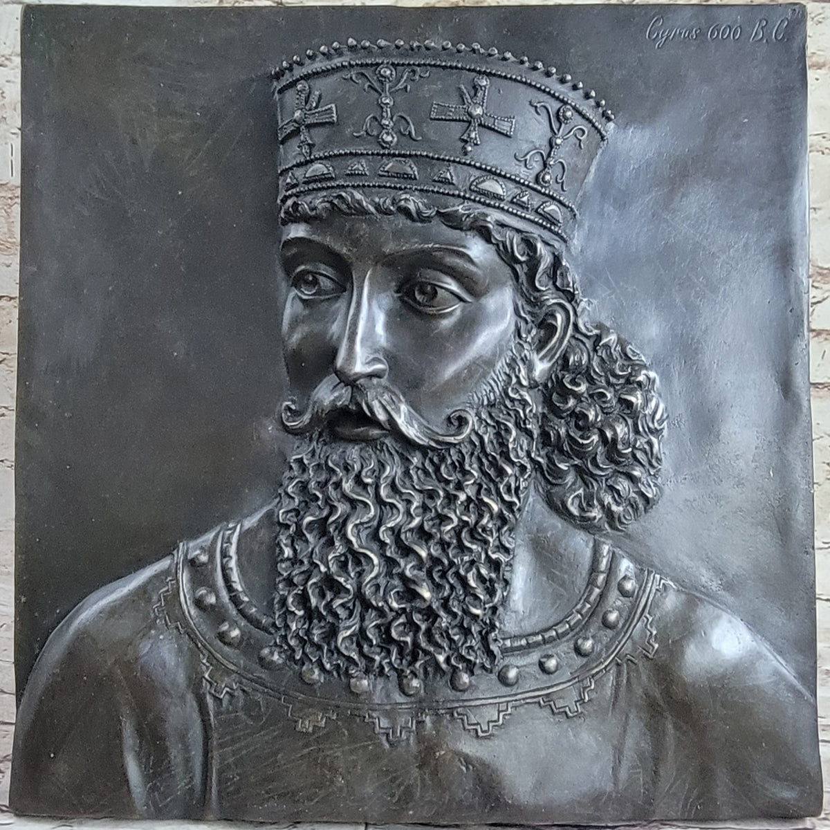 Extra Large Bronze Original Persian Artist Tehrani Cyrus The Great Wall ...