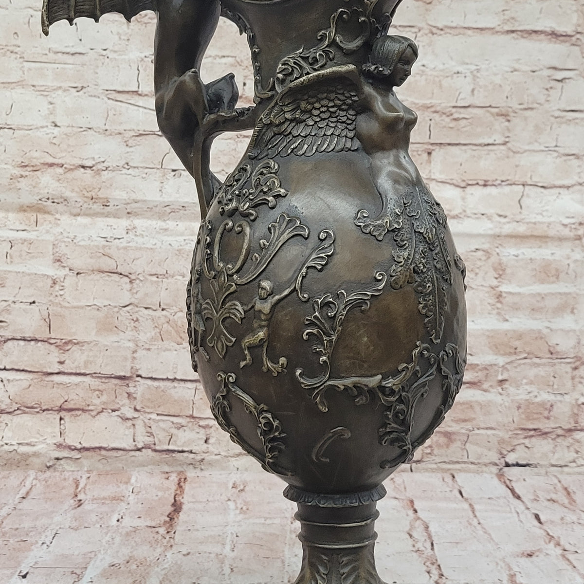 Ornate Bronze Dragon Pitcher with Gothic Details – Decorative Mythical ...