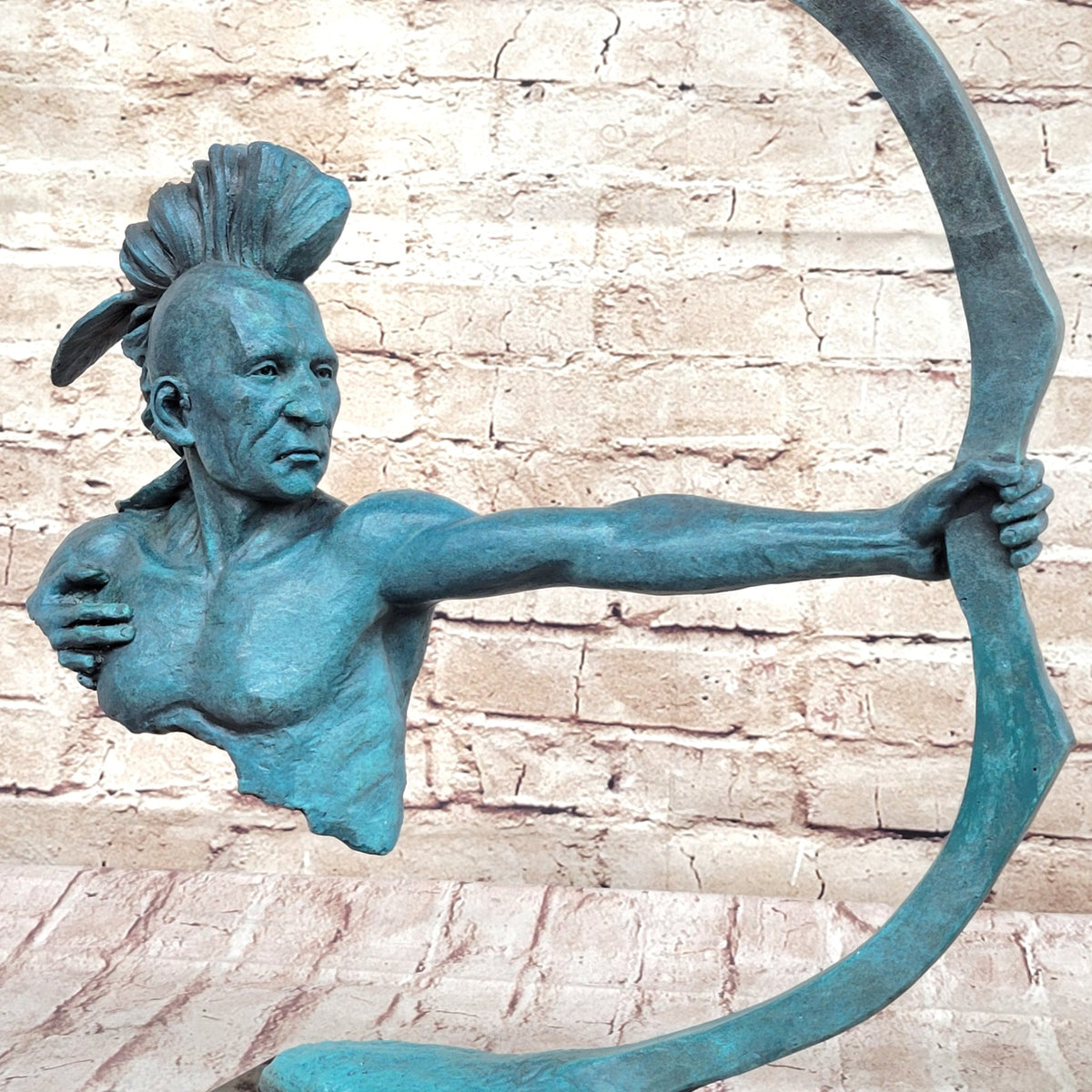 Native American Indian Mohawk Archer Pulling Bow Bronze Sculpture by M ...