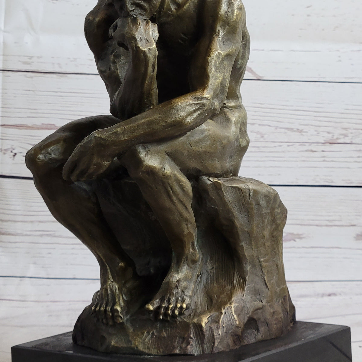 The Thinker Thinking Man by Auguste Rodin Bronze Metal Sculpture Statu ...