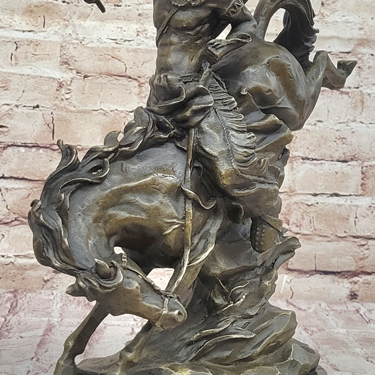 Original Milo Native American Warrior on Horse Bronze Sculpture Wester ...