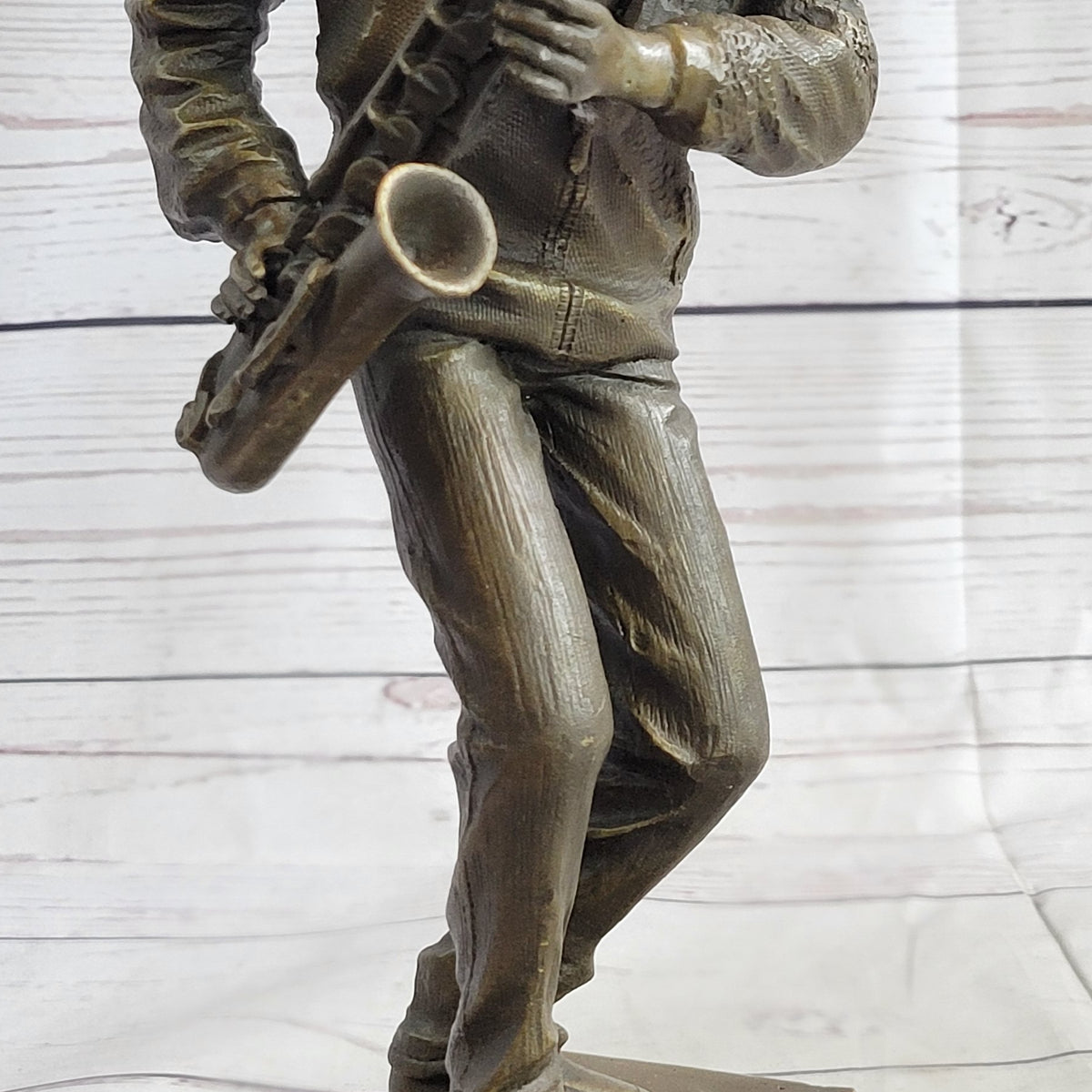 Hand Made American Black Saxophone Player Musician Bronze Sculpture ...