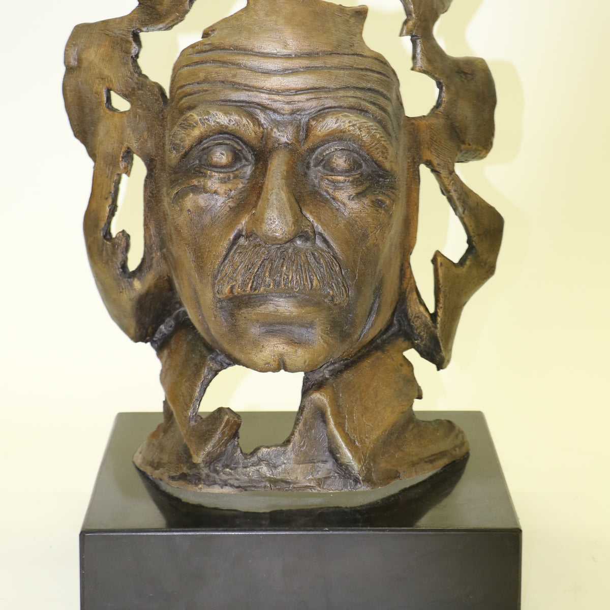 Massive Jean Patoue Albert Einstein on Black Marble Base Bronze Sculpt ...