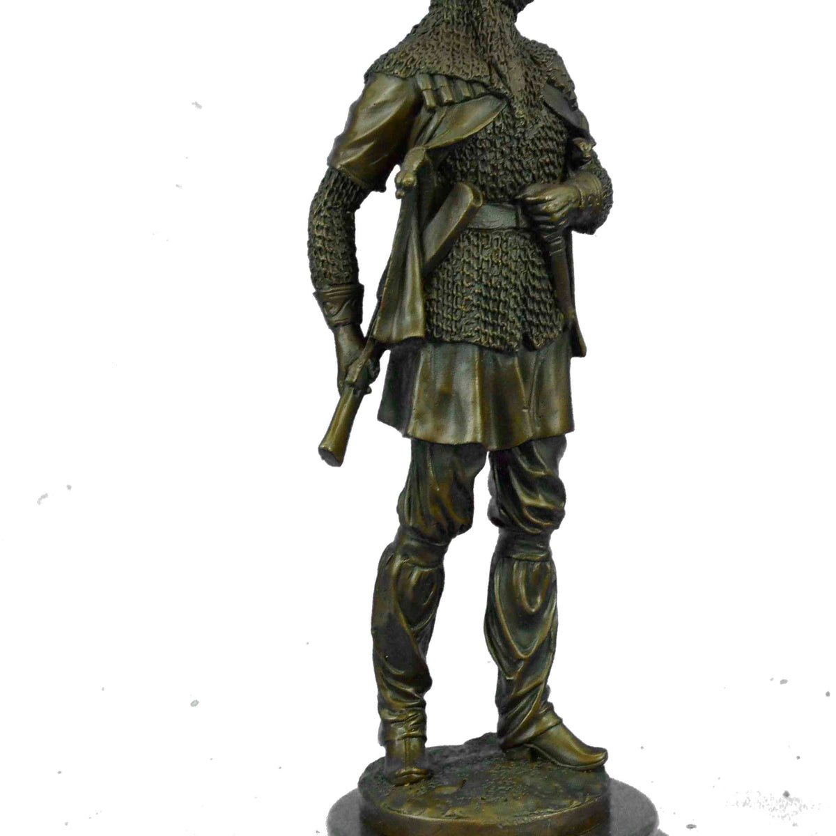 Hot Cast Bronze Medieval European Soldier w/ Dagger Statue Sculpture F ...