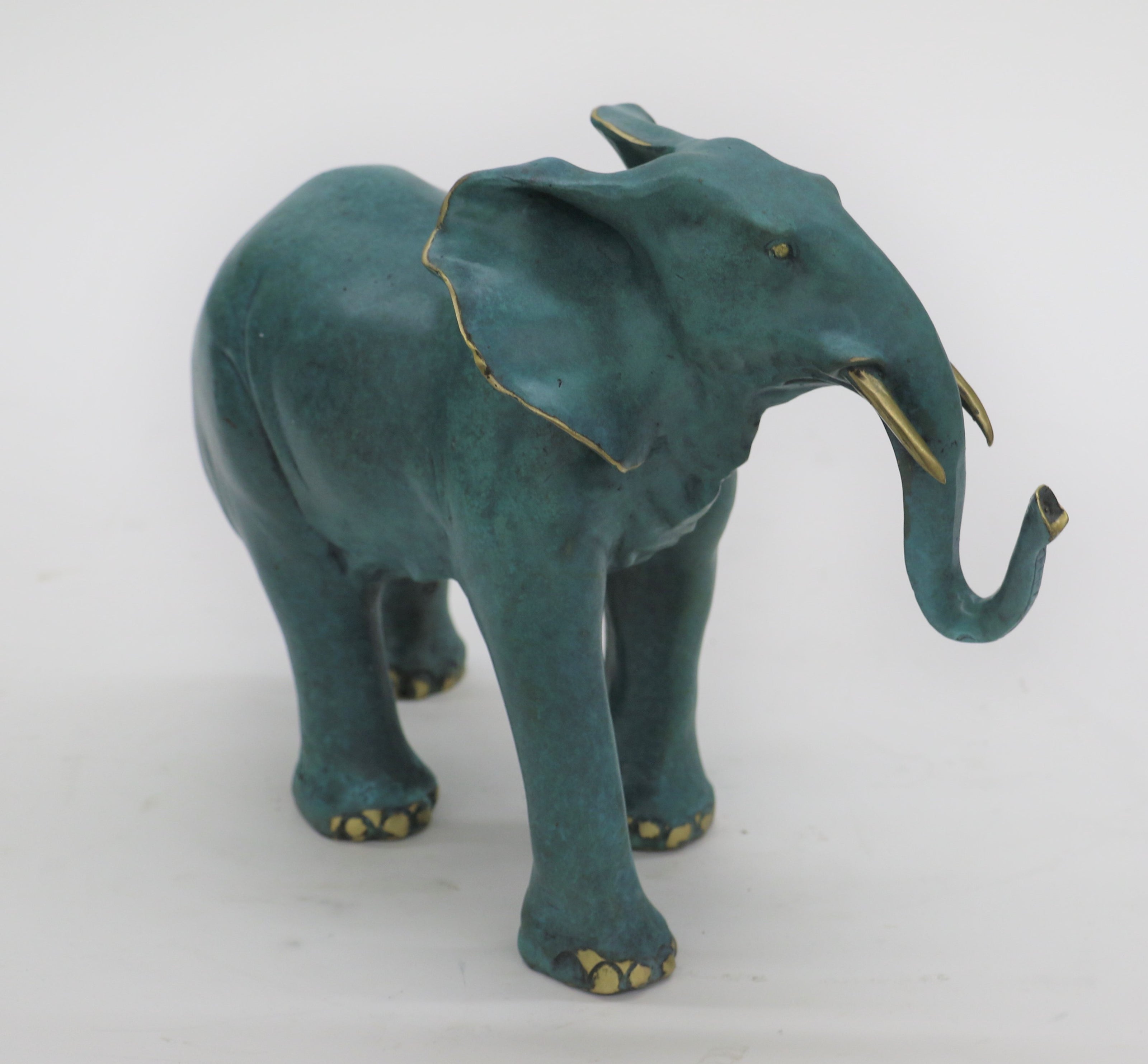 Limited Edition Elephant W/ Trunk Up Bronze Sculpture Sign of Prosperi ...