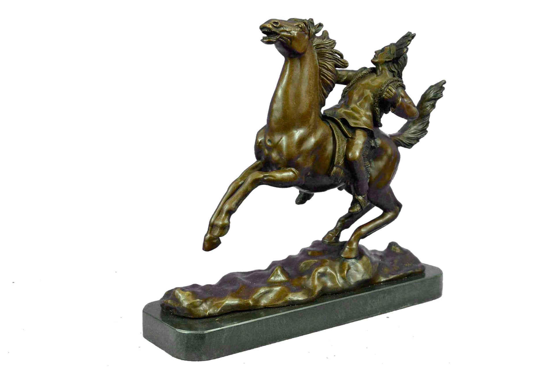 Mounted Indian Chief Bronze Sculpture by Karl Kauba Hot Cast Figurine ...