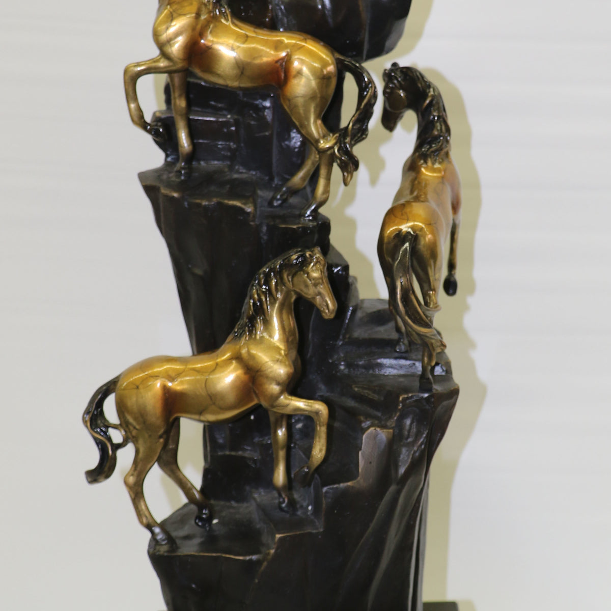 Hand Made Limited Edition four Galloping Horses Mustangs Bronze Sculpt ...