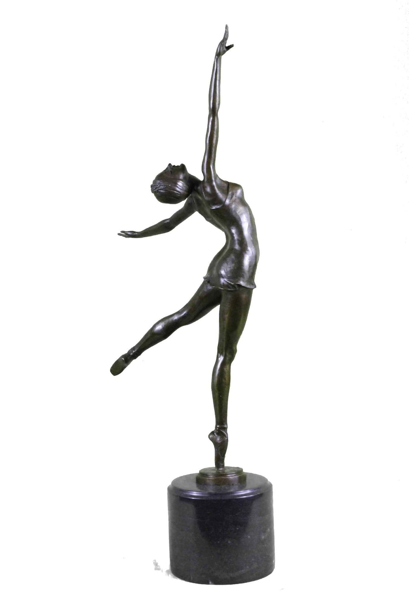 Signed Bruno Zach young Sexy Ballerina Dancer Bronze Sculpture 24'' Ta ...