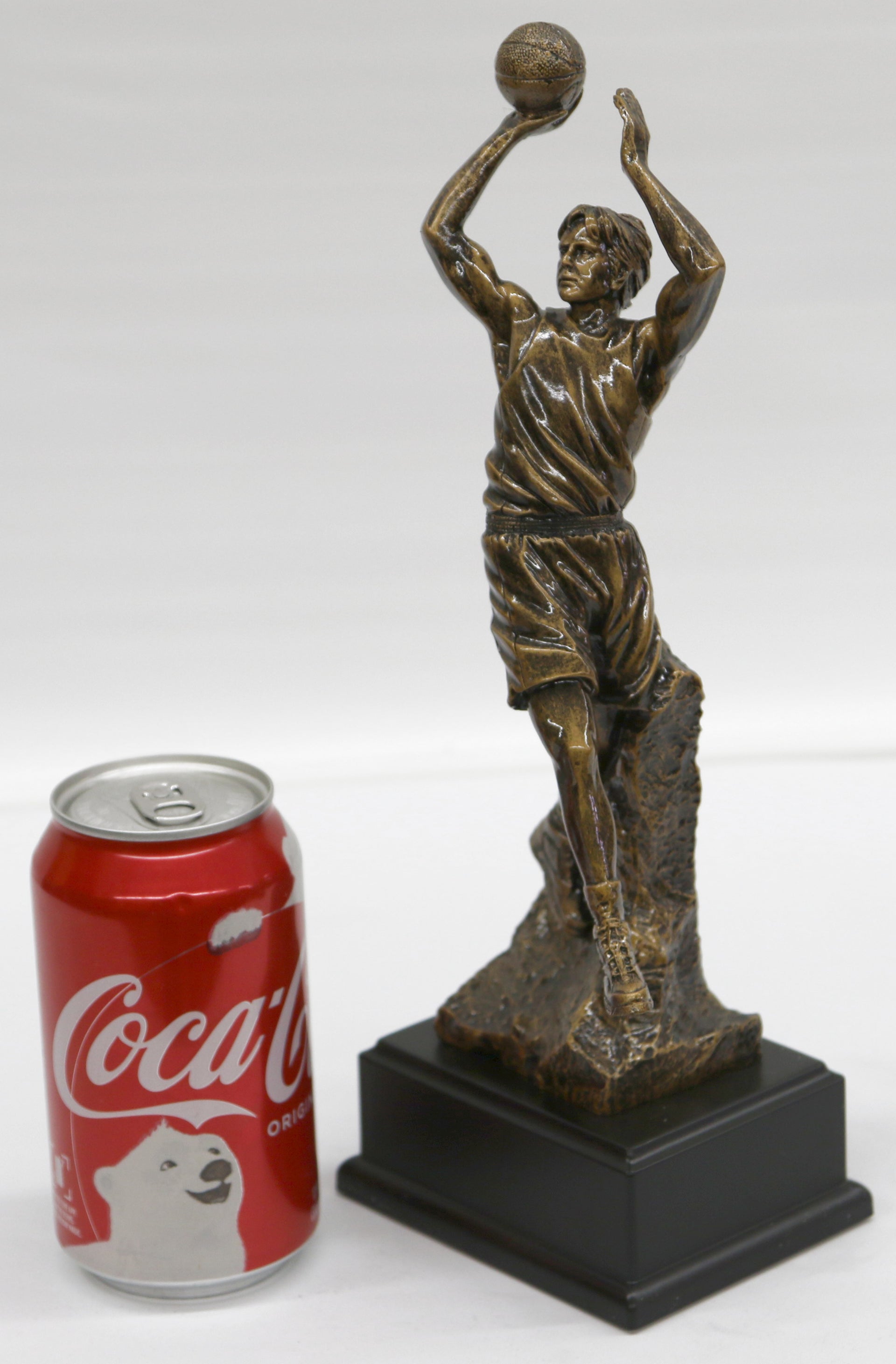 Hand Made Detailed Bronze effect Male Basketball Sculpture With Base F ...