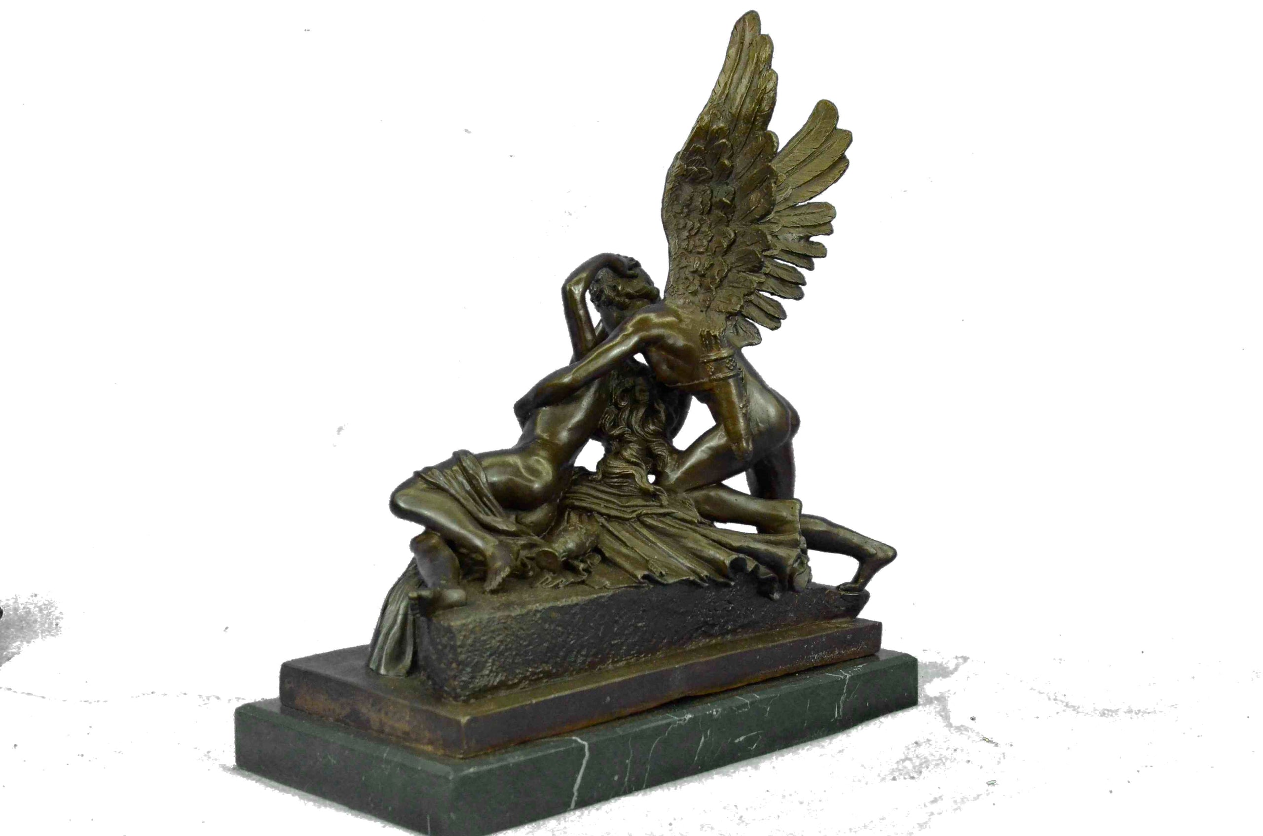 Zephyrus & Psyche Lovers Bronze Statue with Marble Base Hot Cast Figur ...