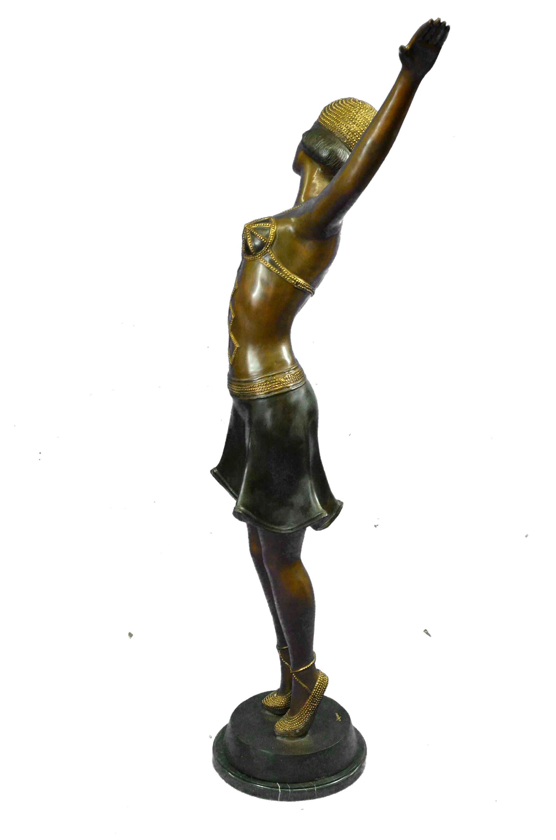 Life Size Signed Chiparus Egyptian Dancer Bronze Sculpture Outdoor ...