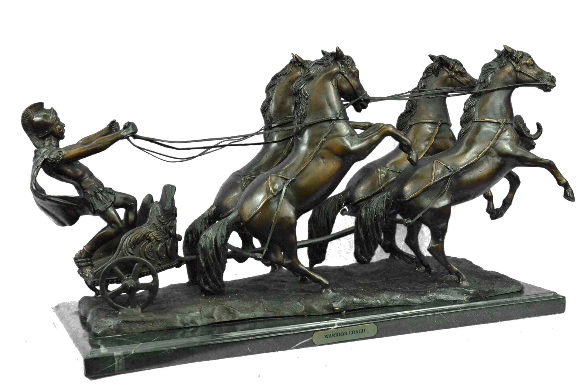 Handmade Greek Roman Chariot (Bronze) 22.5'' Statue Artwork Sculpture ...