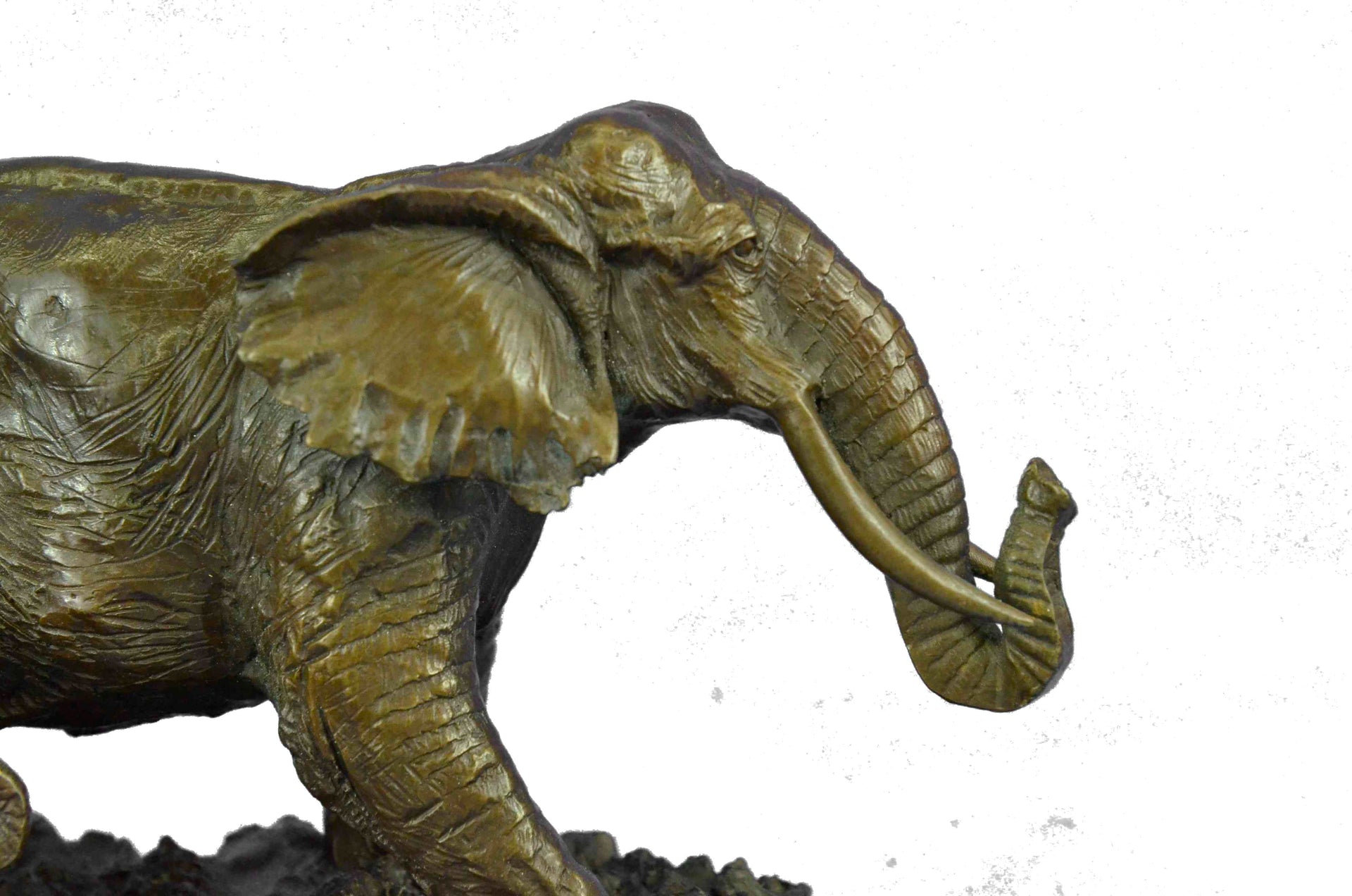 Signed Bugatti Animal Kingdom Mother Elephant with Family Bronze Sculp ...