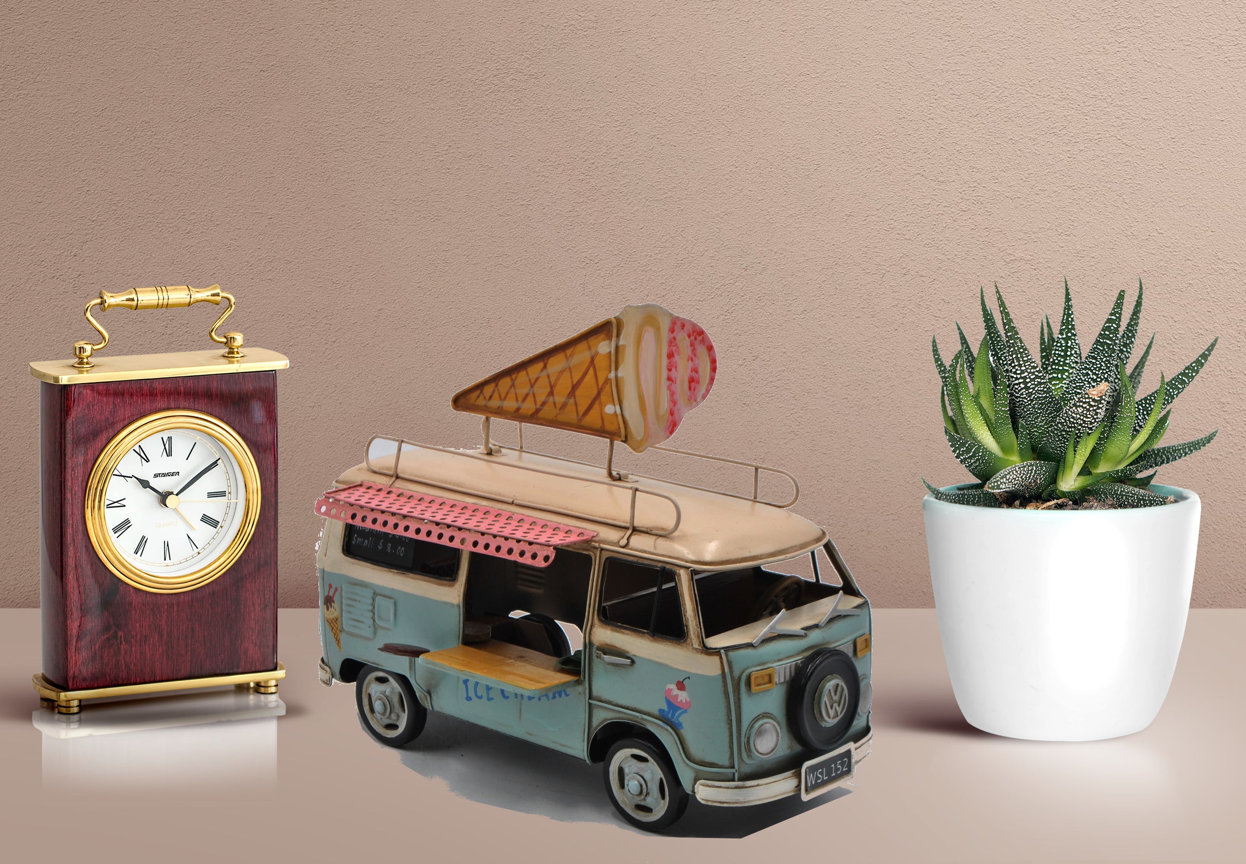 Decorative US Ice Cream Truck Model handmade vintage Metal Car Model F ...