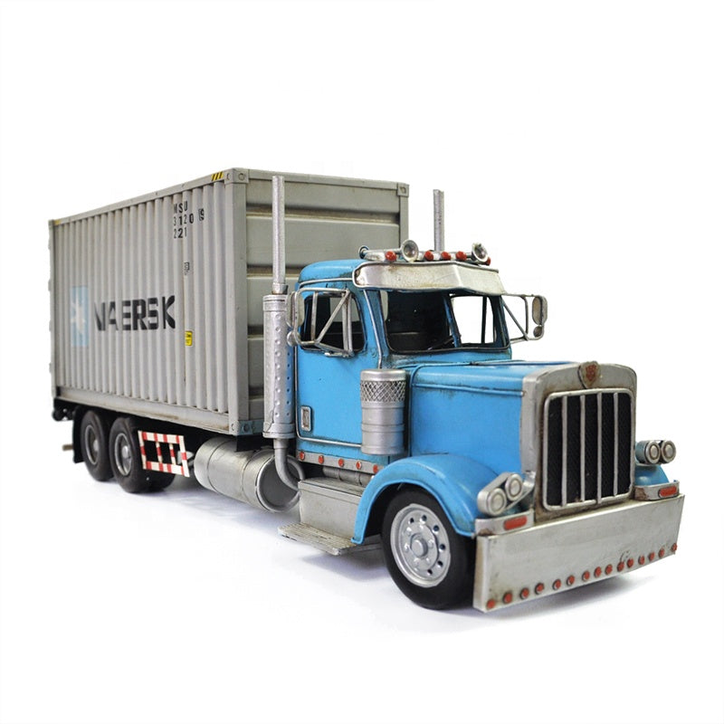 VINTAGE EUROPEAN FINERY BRONZE TRACTOR TRUCK & TRAILER PRESSED STEEL T ...
