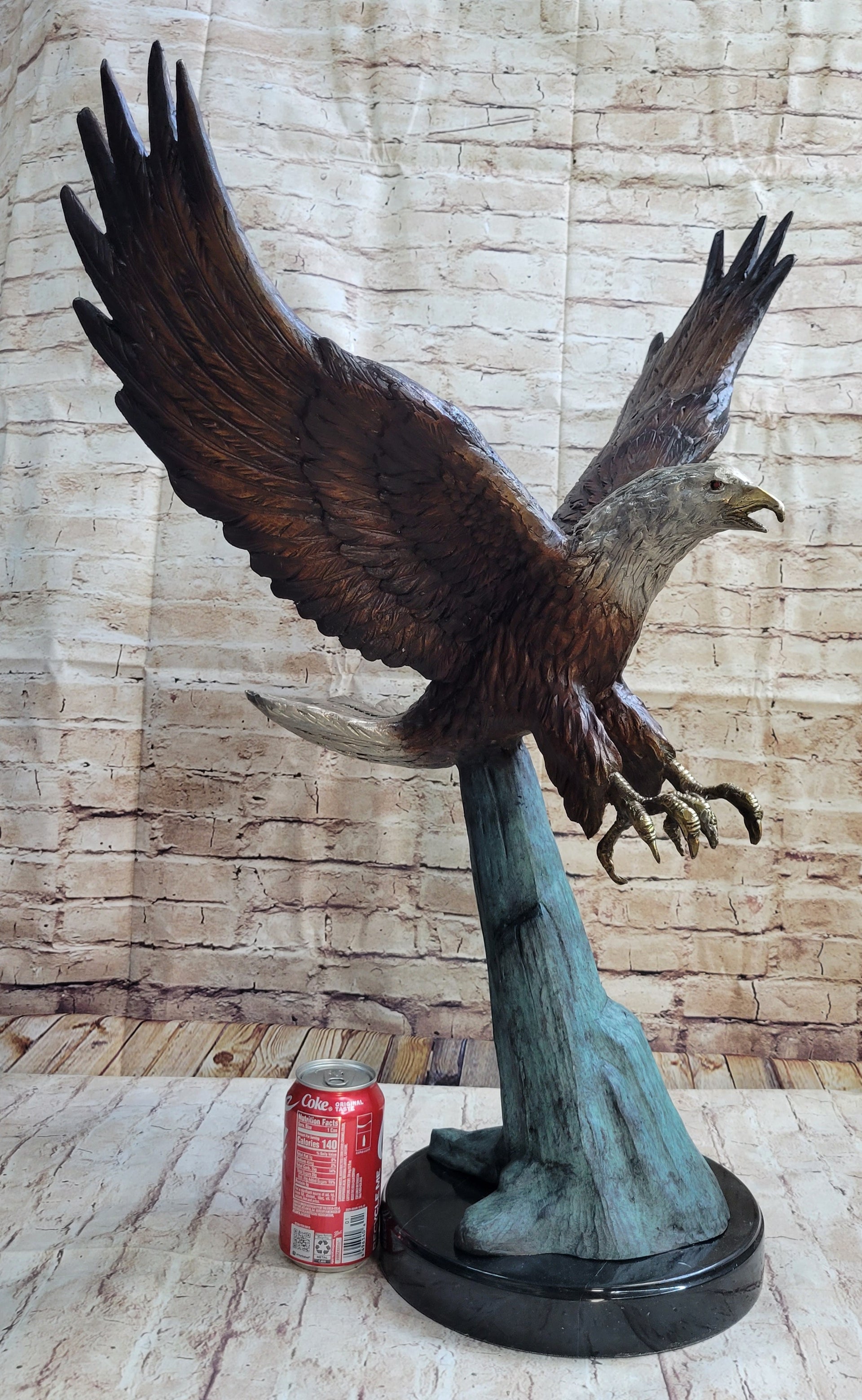 Perched Bird of Prey Bronze Statue Sculpture ornithology Eagle Hawk ...