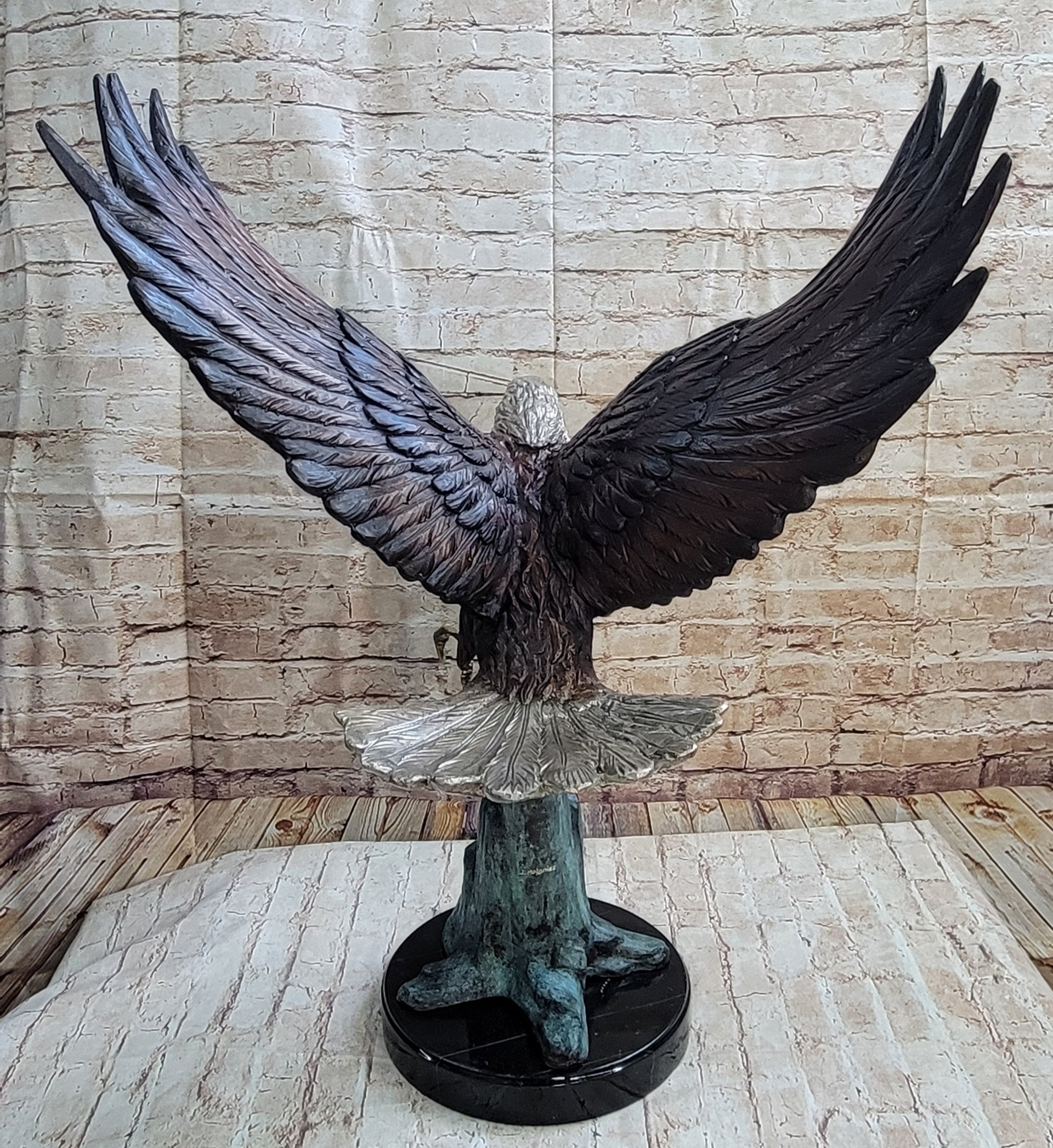 Perched Bird of Prey Bronze Statue Sculpture ornithology Eagle Hawk ...