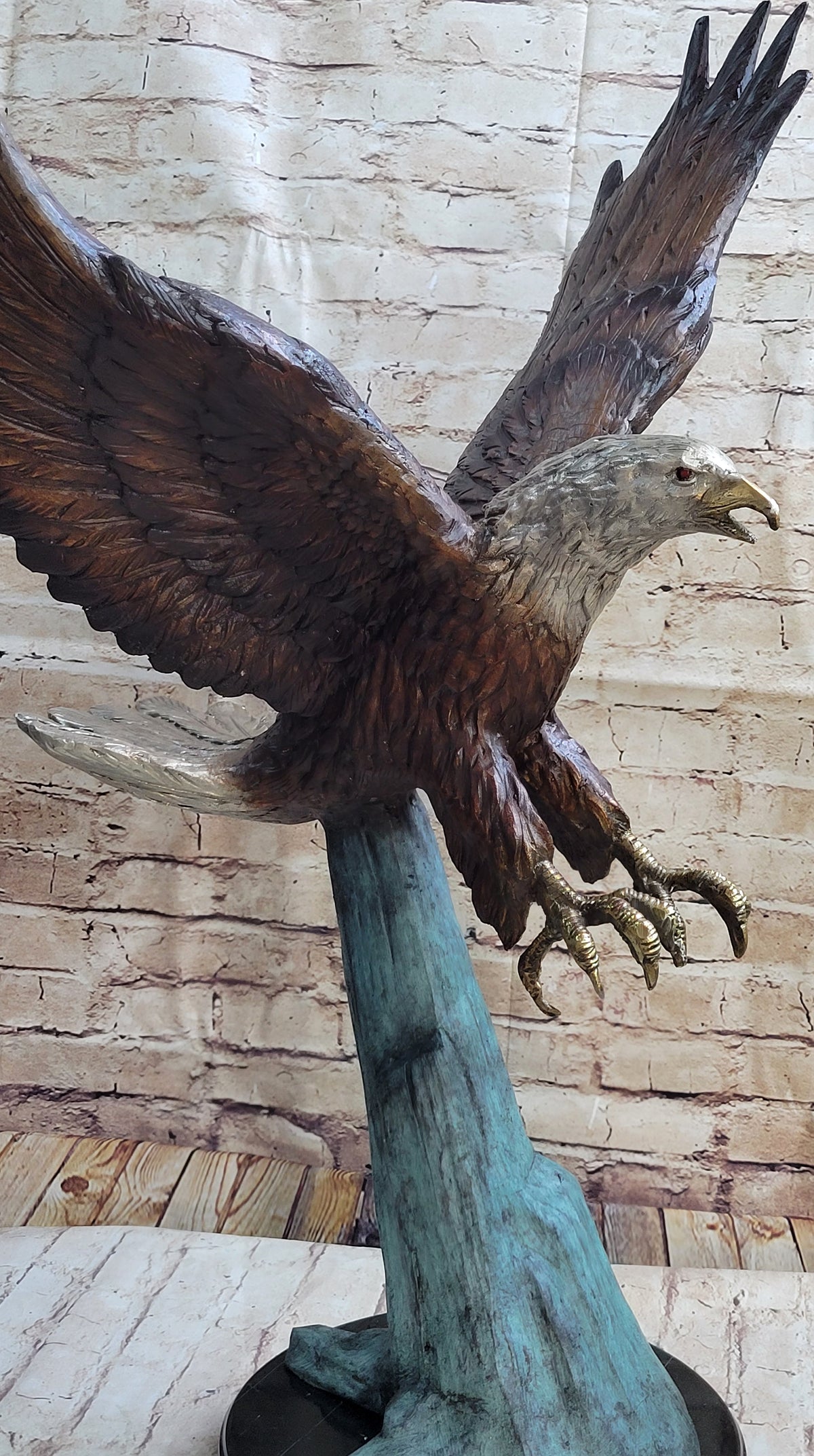 Perched Bird of Prey Bronze Statue Sculpture ornithology Eagle Hawk ...
