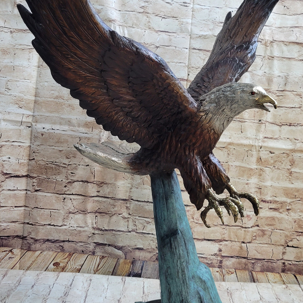Perched Bird of Prey Bronze Statue Sculpture ornithology Eagle Hawk ...