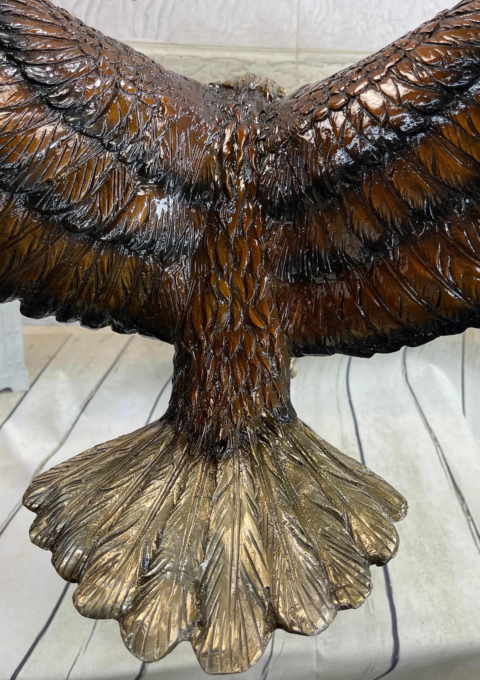 Multi Color Patina Extra Large American Eagle Bronze Sculpture Marble ...