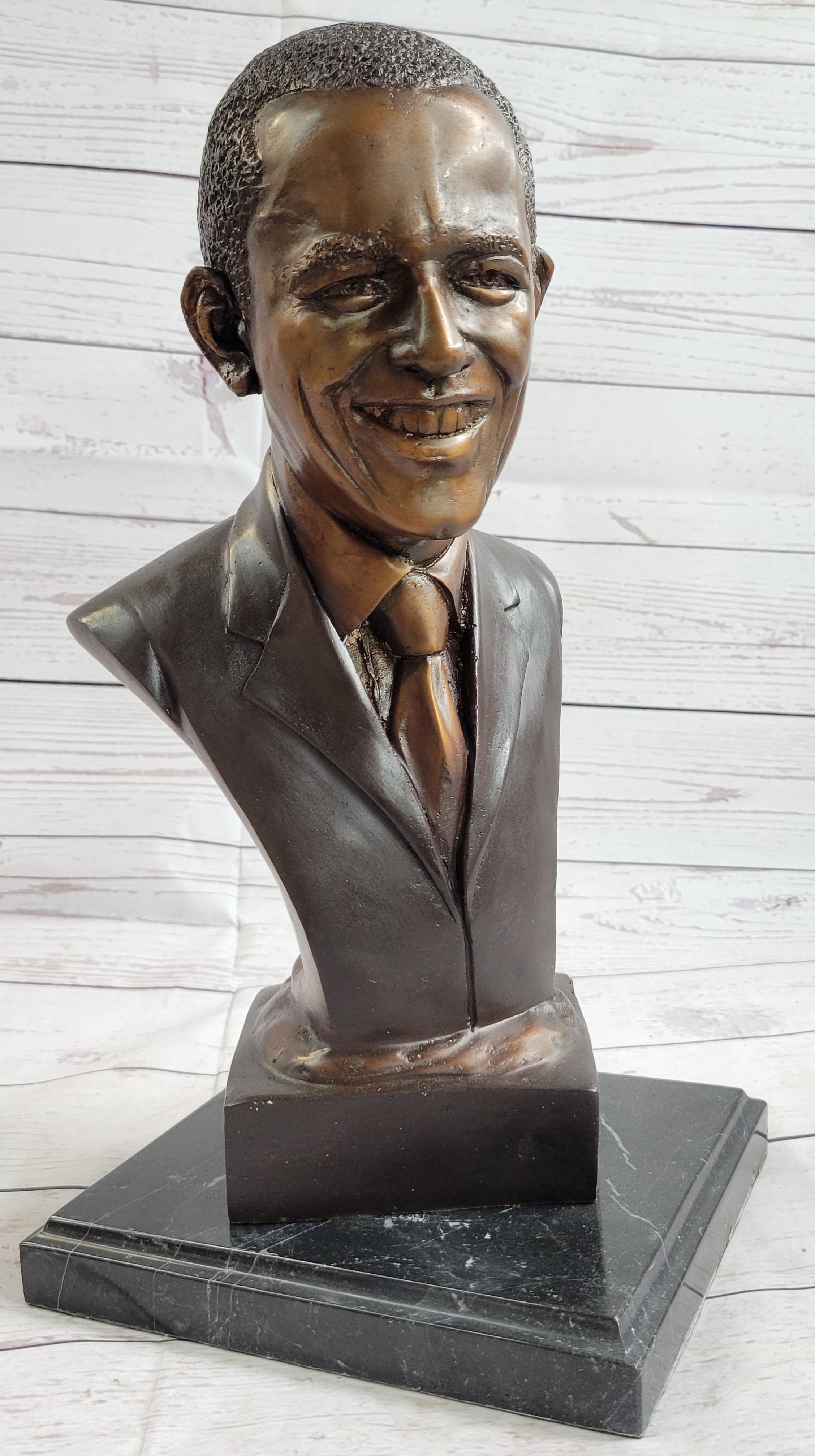 Barack Hussein Obama President of the United States Bronze Metal Bust ...