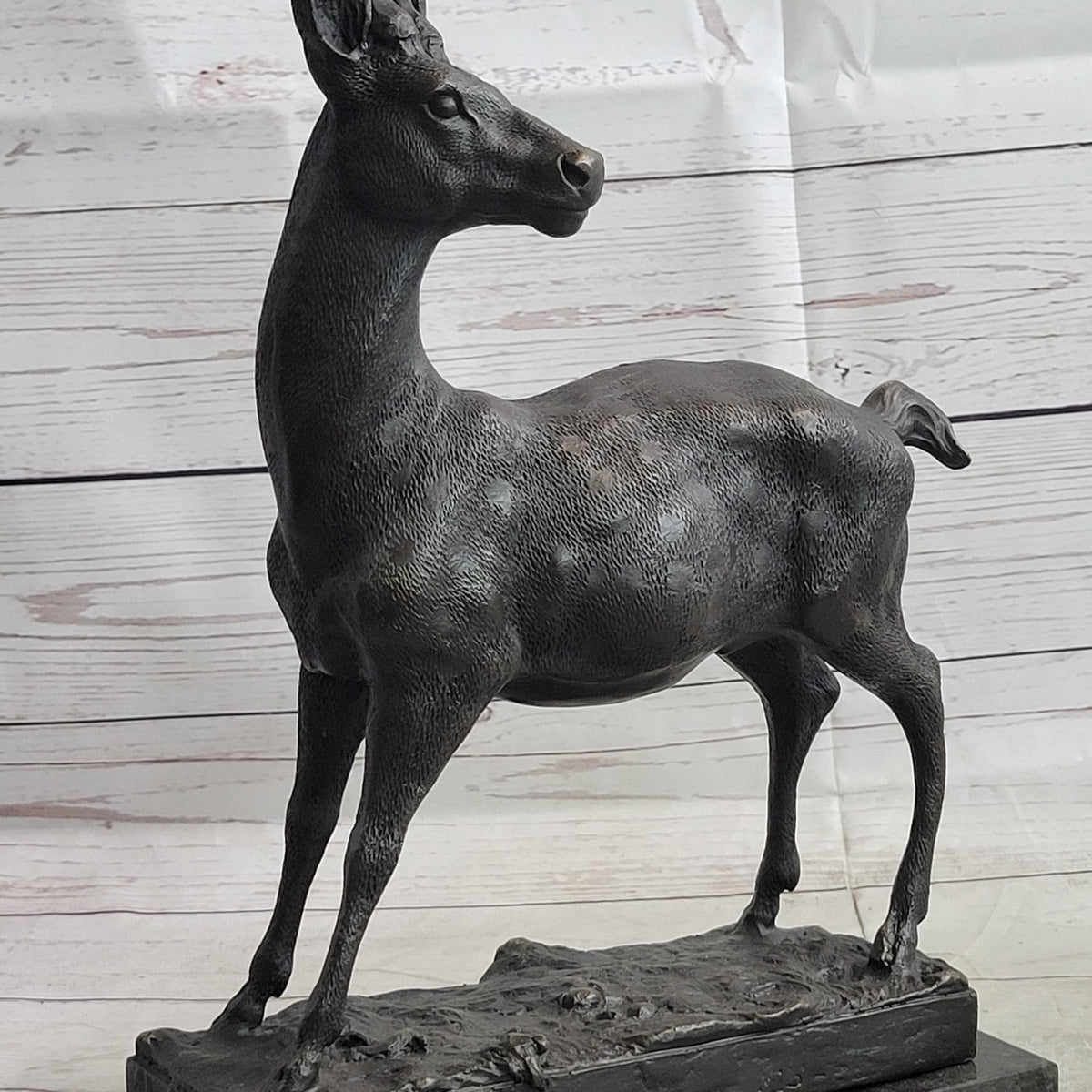 Elk Reindeer Stag Buck Hot Cast Bronze Figure Sculpture on Marble Base ...