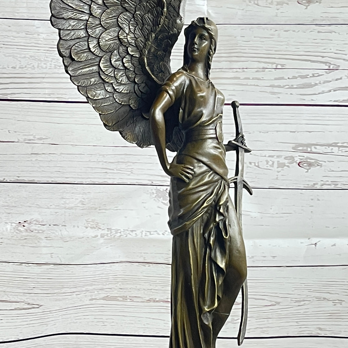 Angel with Sword Classical Bronze Statue Sculpture Signed Art Indoor O ...