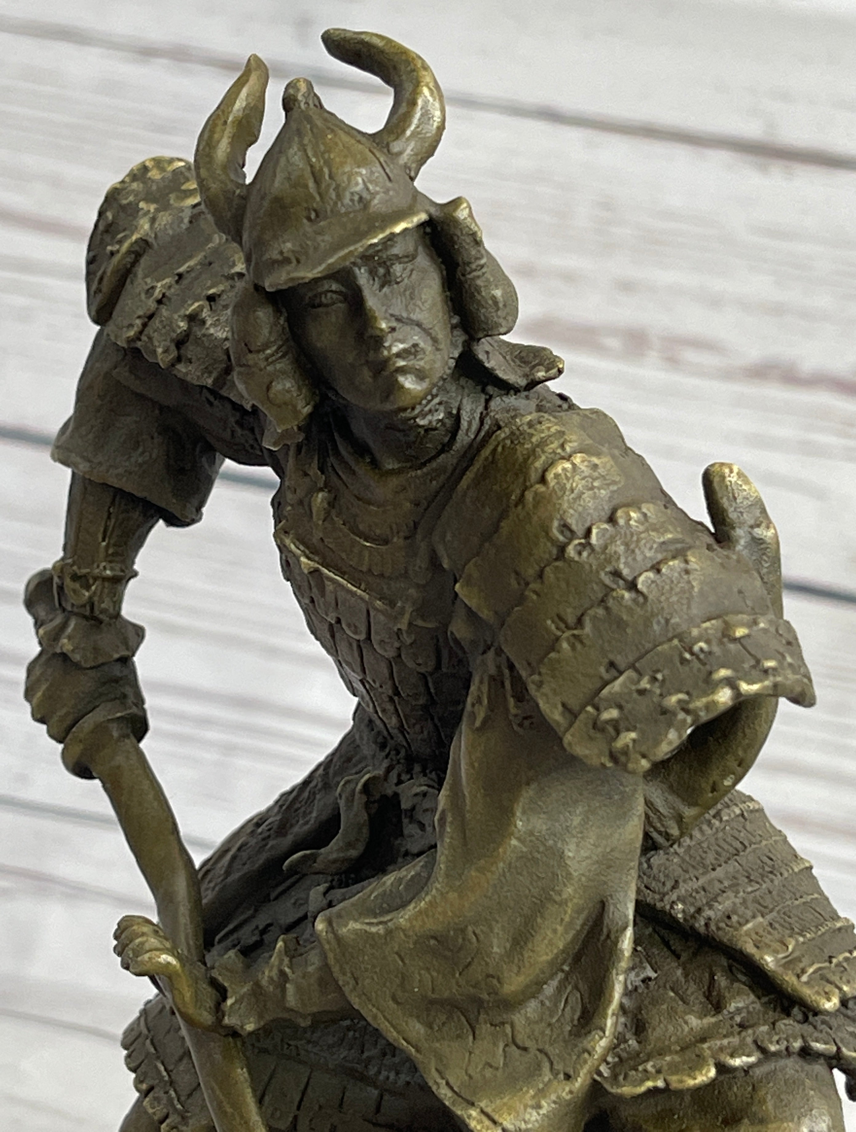 Japanese Samurai Warrior Bronze Statue Sculpture Figure Signed Origina ...