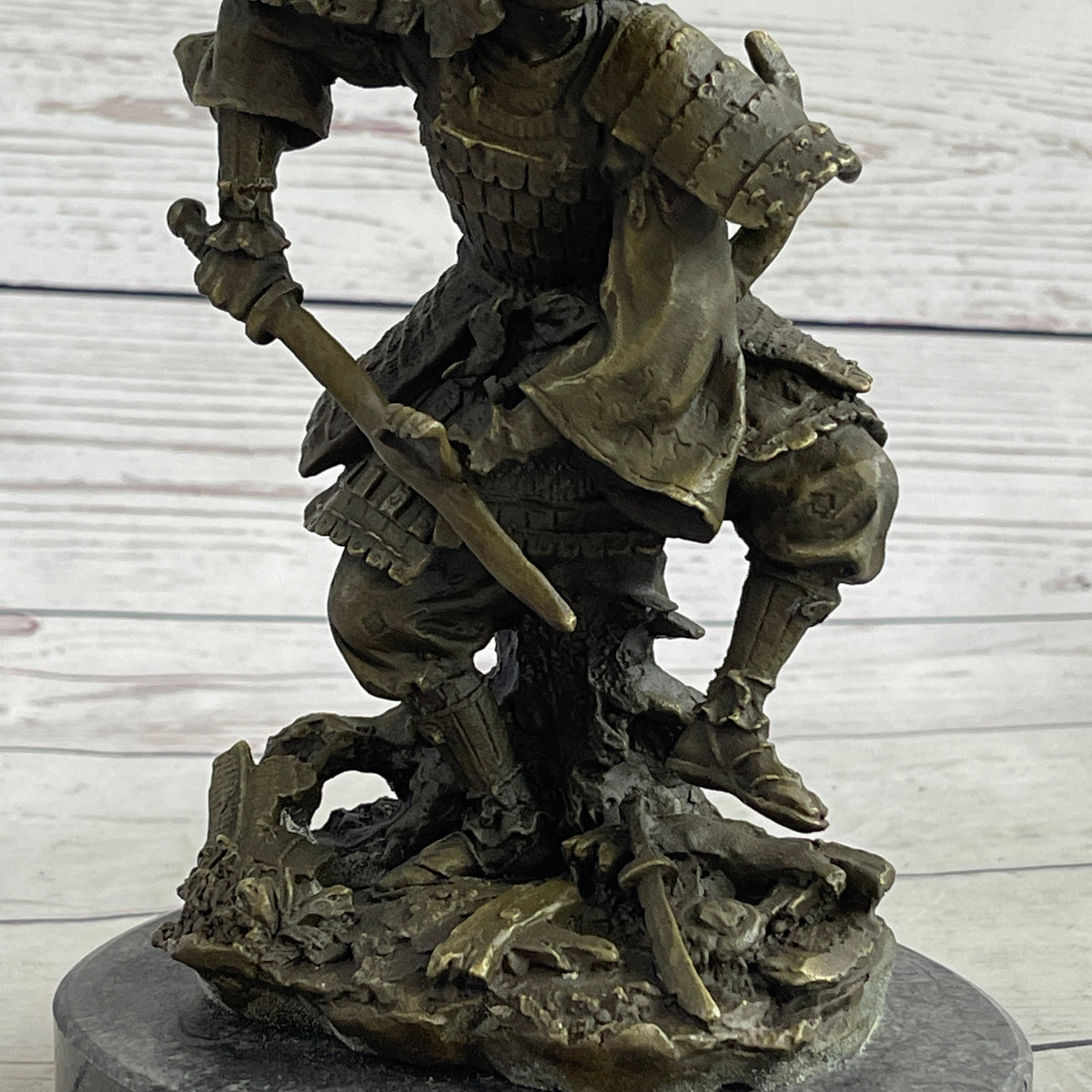 Japanese Samurai Warrior Bronze Statue Sculpture Figure Signed Origina ...