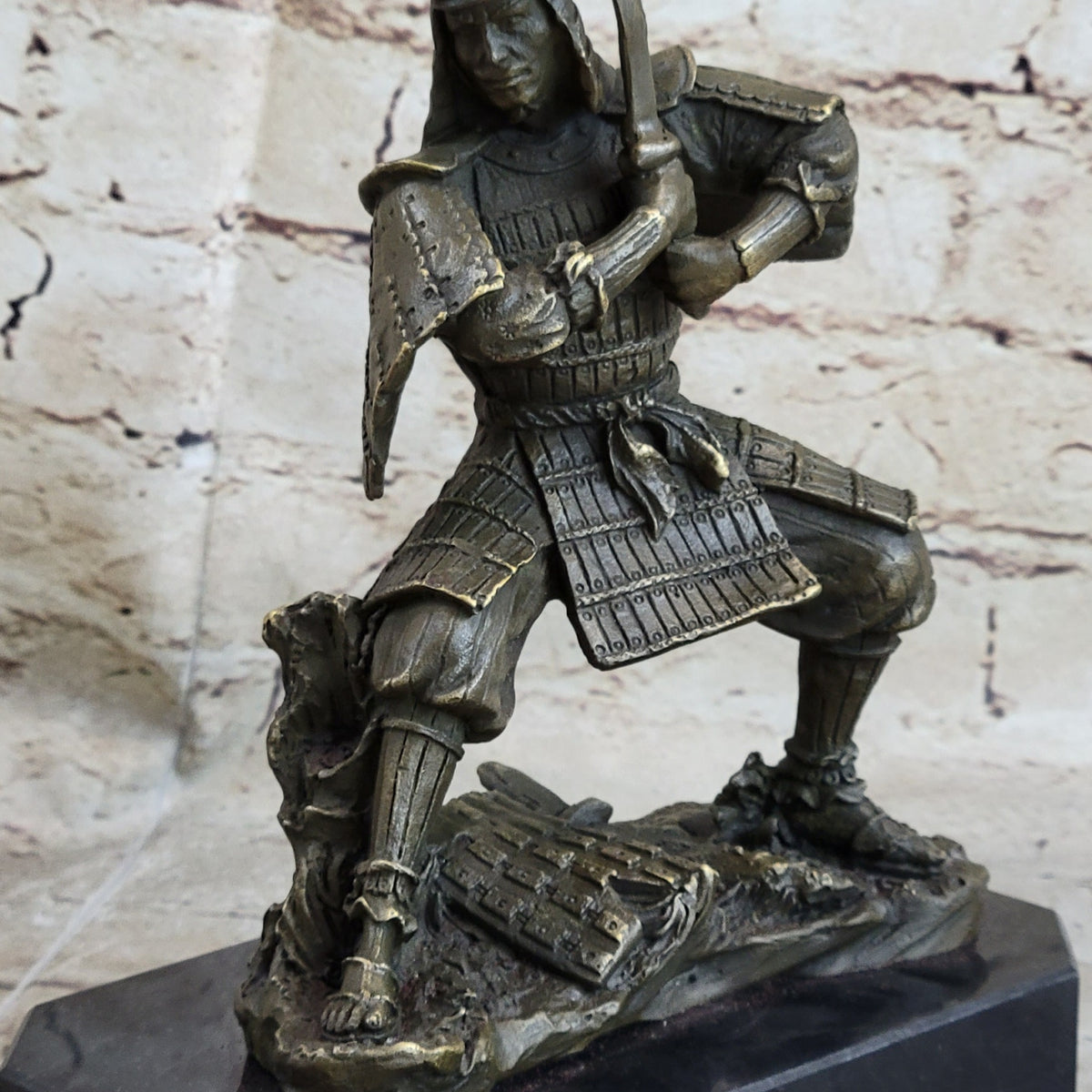 Japanese Samurai Warrior w/ Katana Bronze Statue Sculpture Figurine Ka ...