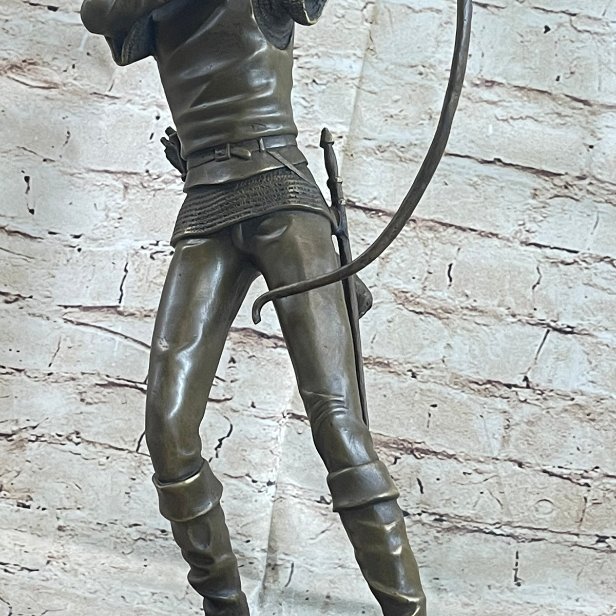 Medieval English British Longbow Bowman Archer Bow & Arrow Bronze Stat ...