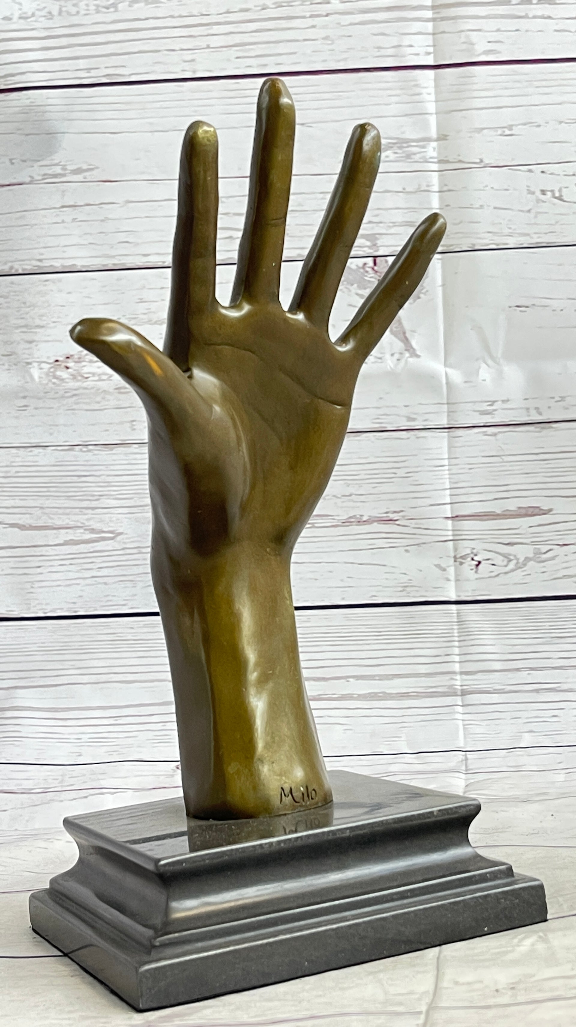 Surreal Bronze Sculpture Hand w/ Ear Statue Modern Art Abstract Signed ...