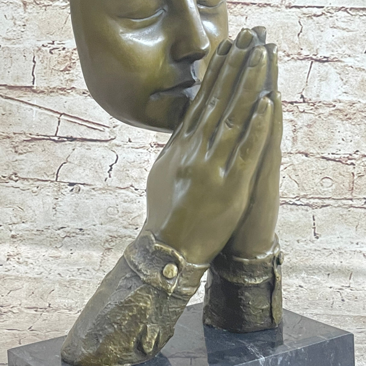 Praying Floating Face Bronze Metal Sculpture Statue Surrealism Dali De ...