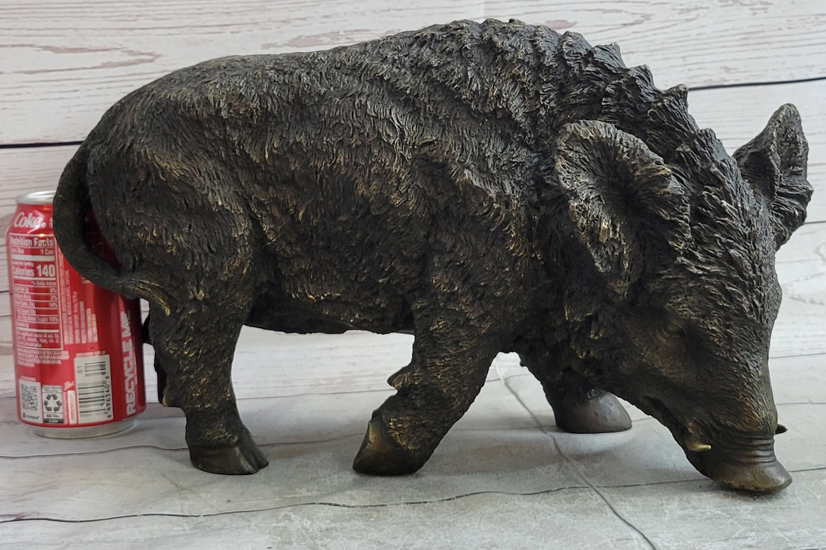 Wild Boar Pig Feral Hog Bronze Sculpture Statue Figure Figurine Decor ...