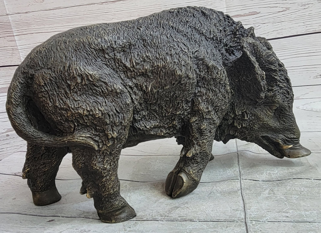 Wild Boar Pig Feral Hog Bronze Sculpture Statue Figure Figurine Decor ...