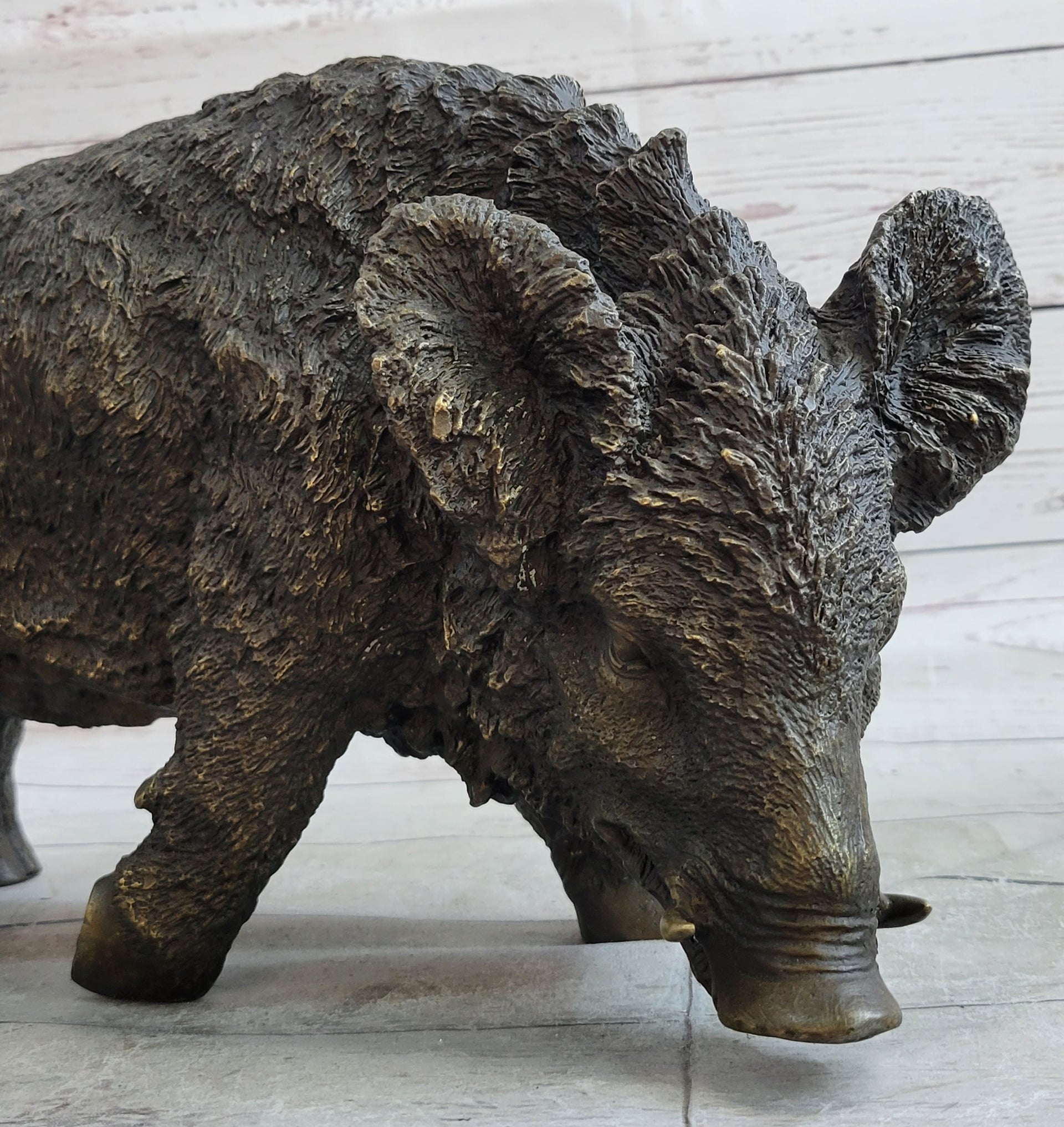 Wild Boar Pig Feral Hog Bronze Sculpture Statue Figure Figurine Decor ...