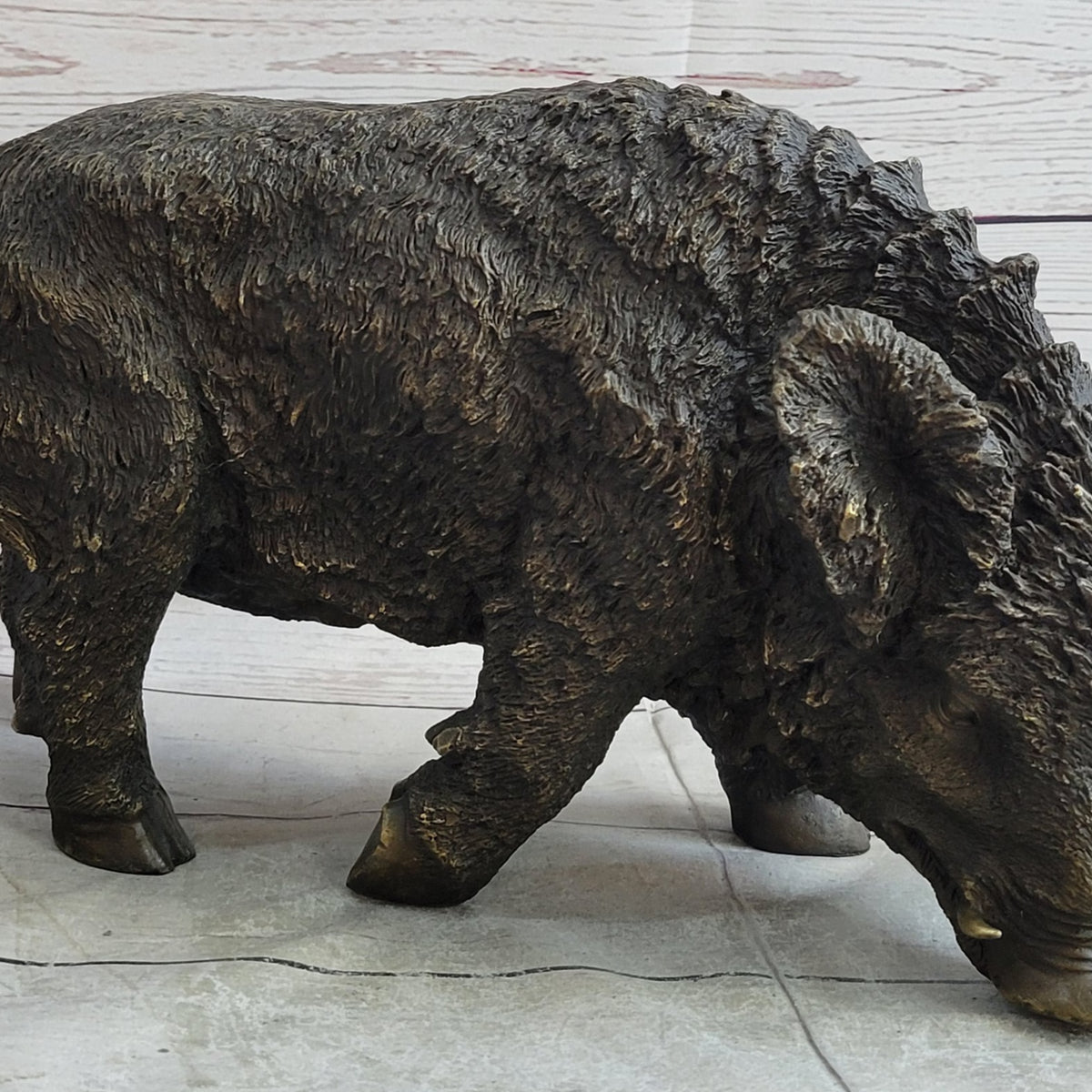 Wild Boar Pig Feral Hog Bronze Sculpture Statue Figure Figurine Decor ...