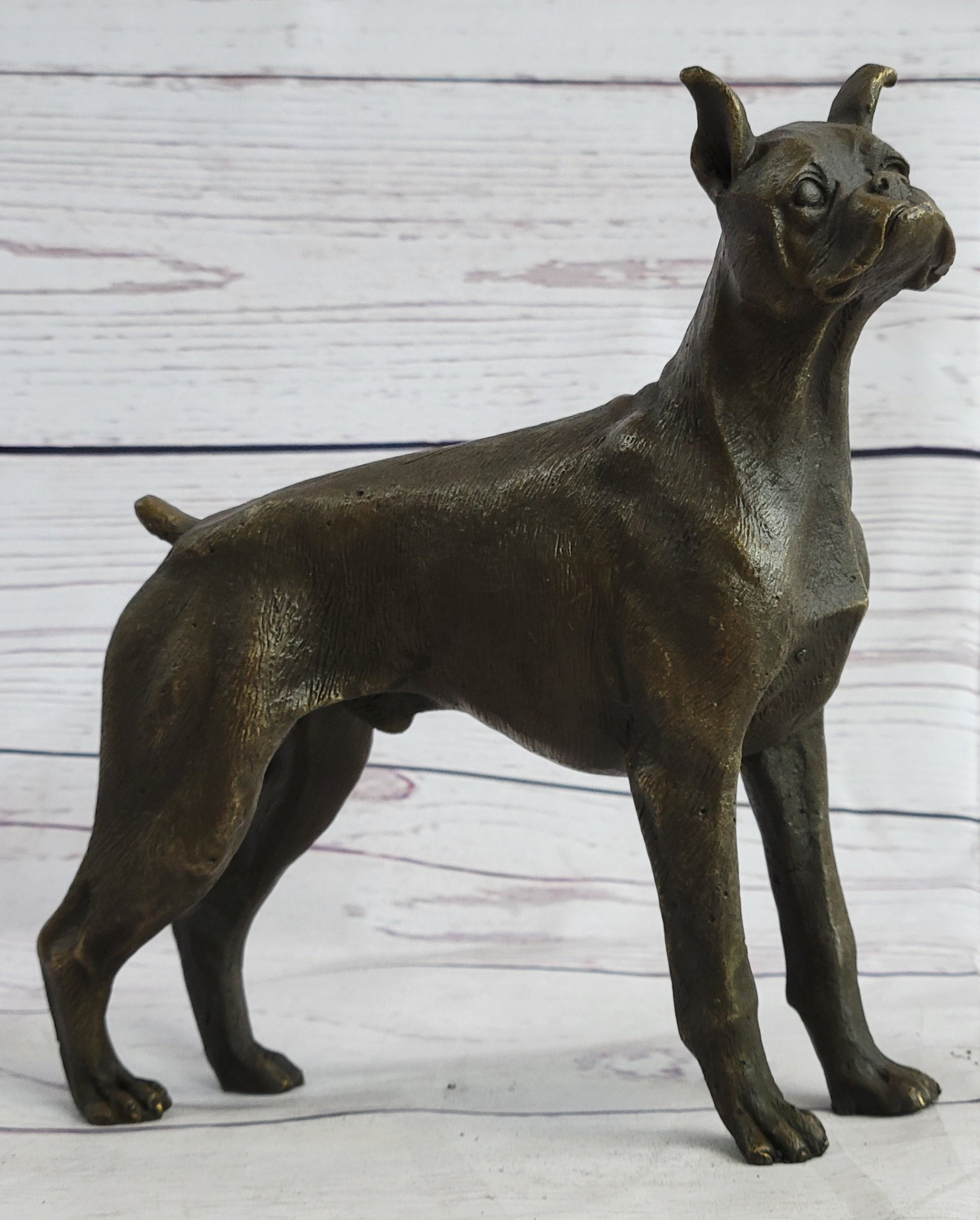 Boxer Dog Bronze Metal Statue Sculpture Collectible Decor Signed Art 8 ...