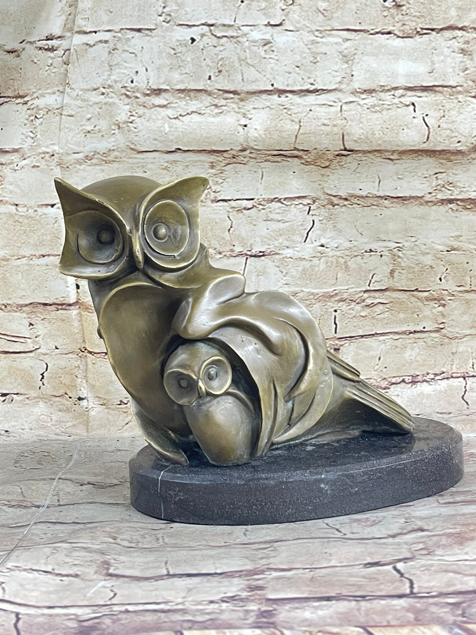 Signed Barye Owl Bird Bronze Sculpture Figurine Marble Base Art Deco H ...