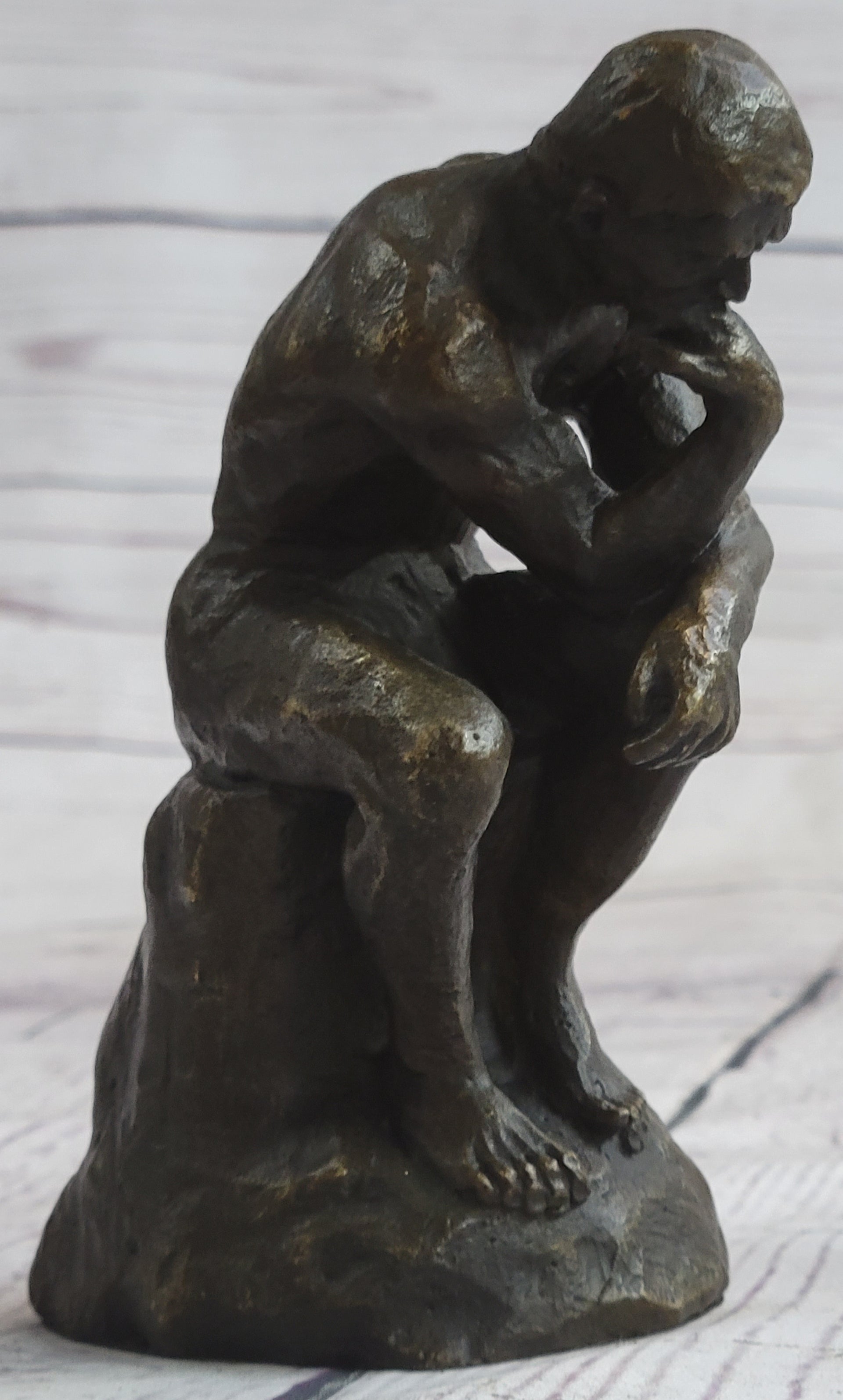Miniature Replica Auguste Rodin Thinker Thinking Man Bronze Sculpture ...