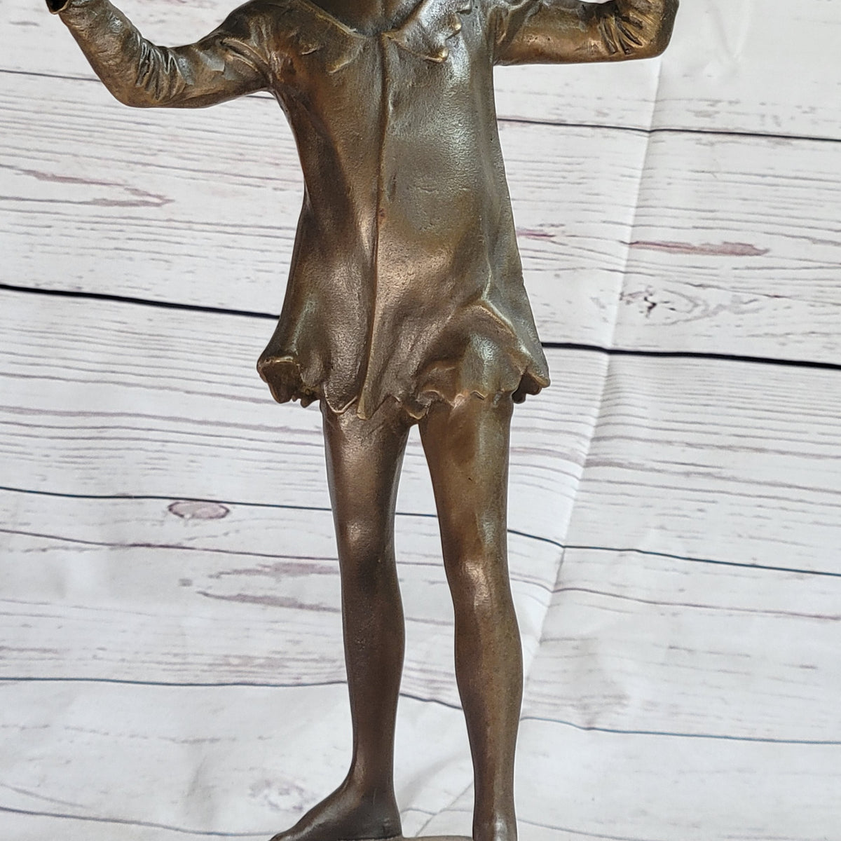 Young Boy Child Musician with Pan Flute Bronze Metal Figure Statue Scu ...