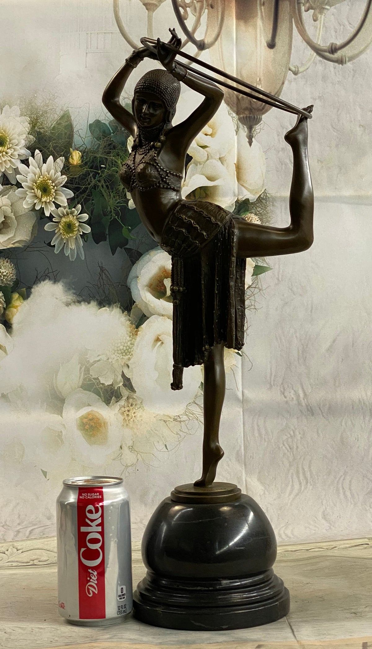 ART DECO TALL CLASSIC DANCER SIGNED CHIPARUS BRONZE FIGURINE STATUE ...