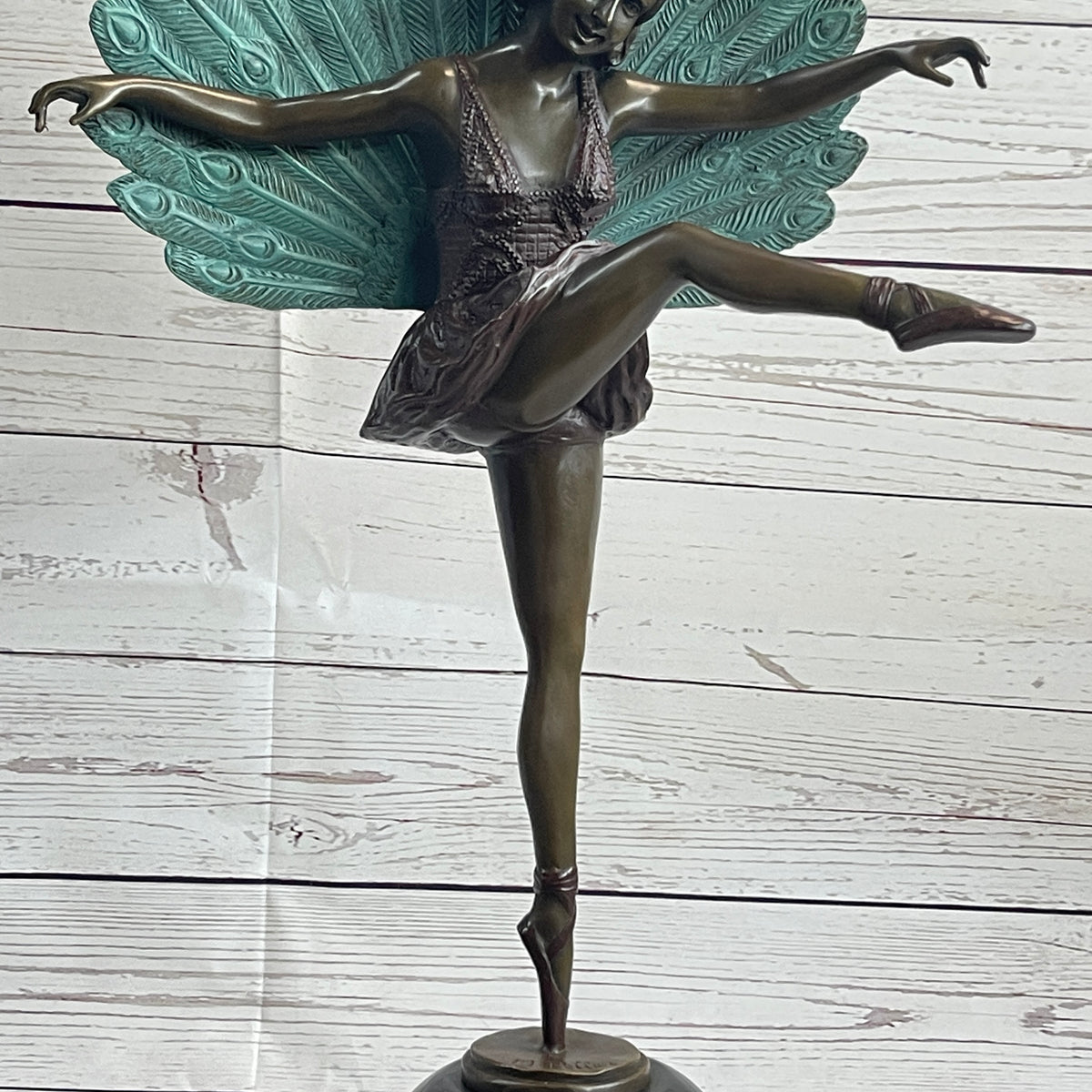 Charleston Peacock Flapper Dancer Girl Art Deco Bronze Sculpture by Pe ...