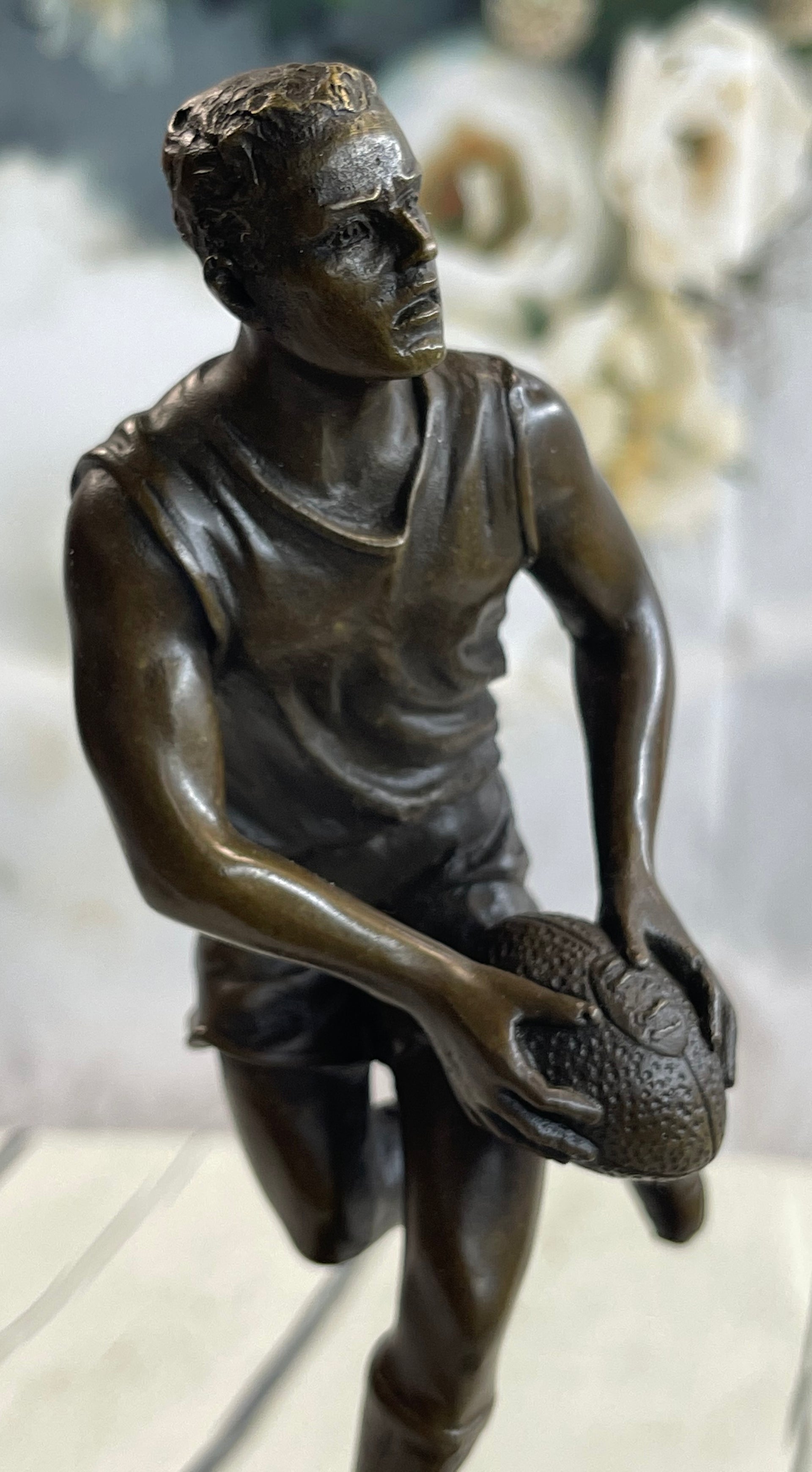 Bronze Statue Union League Rugby Football Player Trophy Sport Figurine ...
