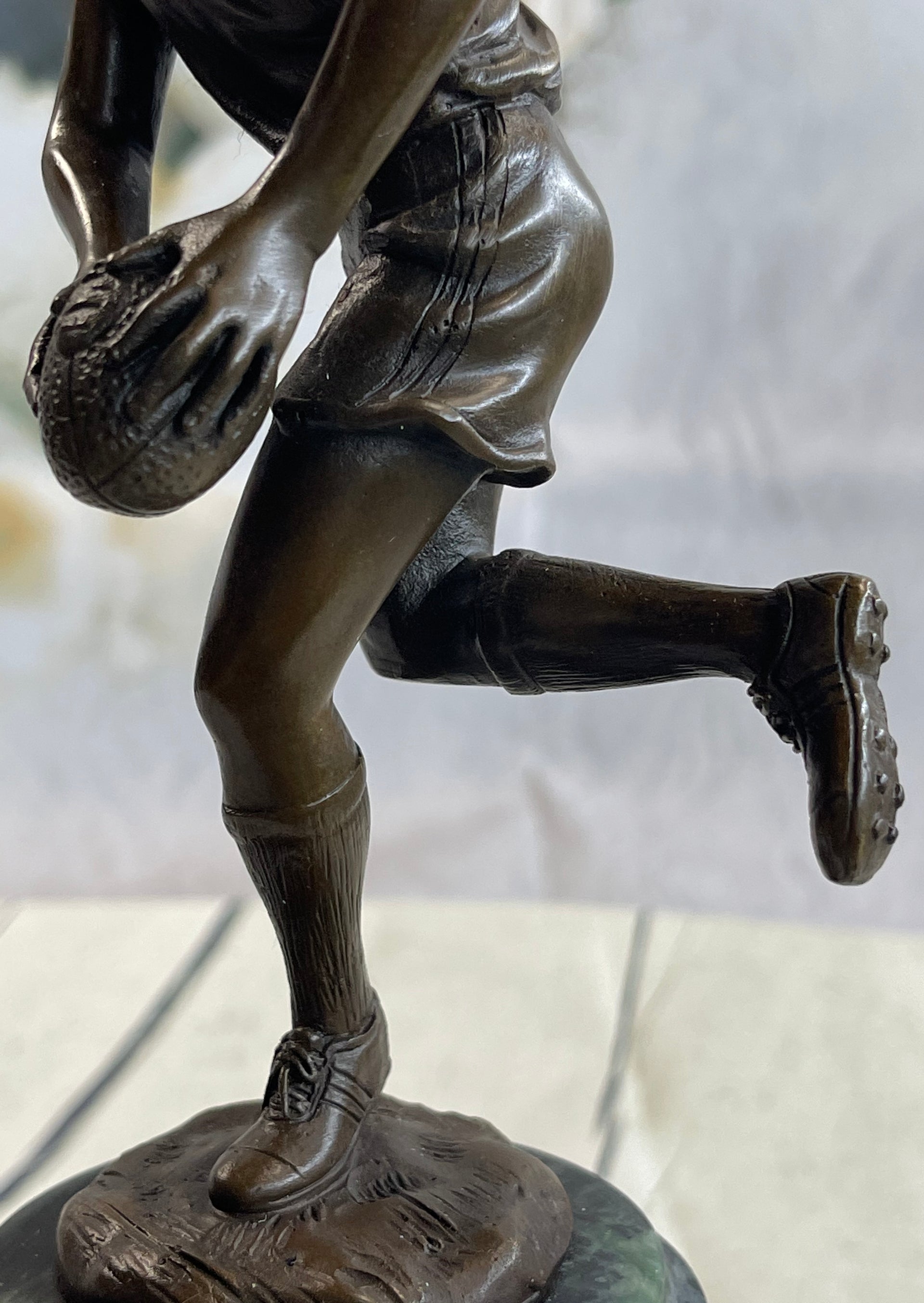 Bronze Statue Union League Rugby Football Player Trophy Sport Figurine ...