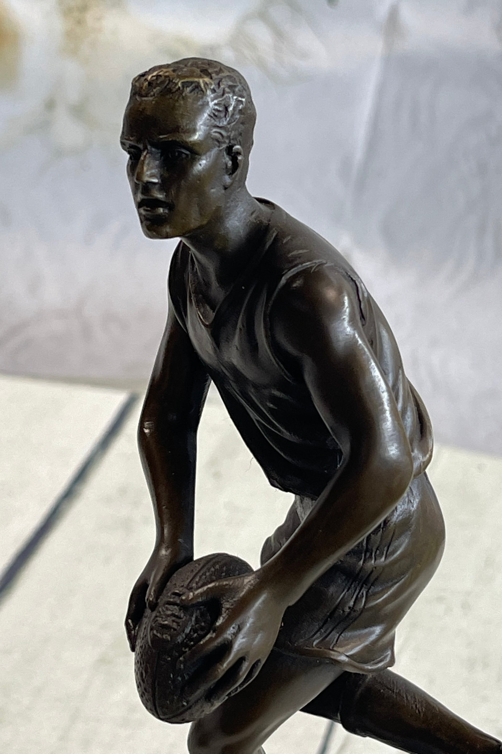 Bronze Statue Union League Rugby Football Player Trophy Sport Figurine ...